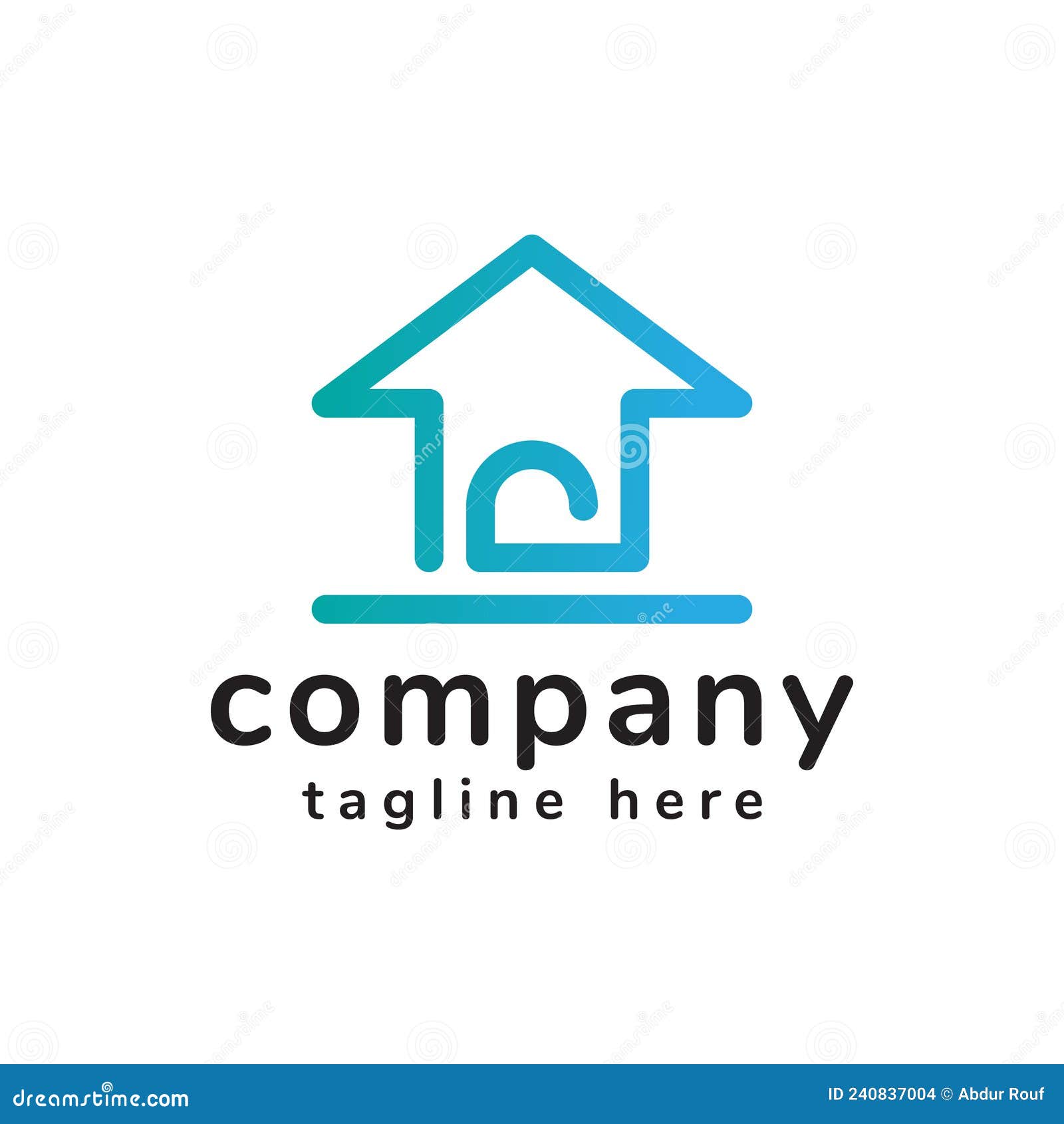 Modern House Line Logo Design Stock Vector - Illustration of estate ...