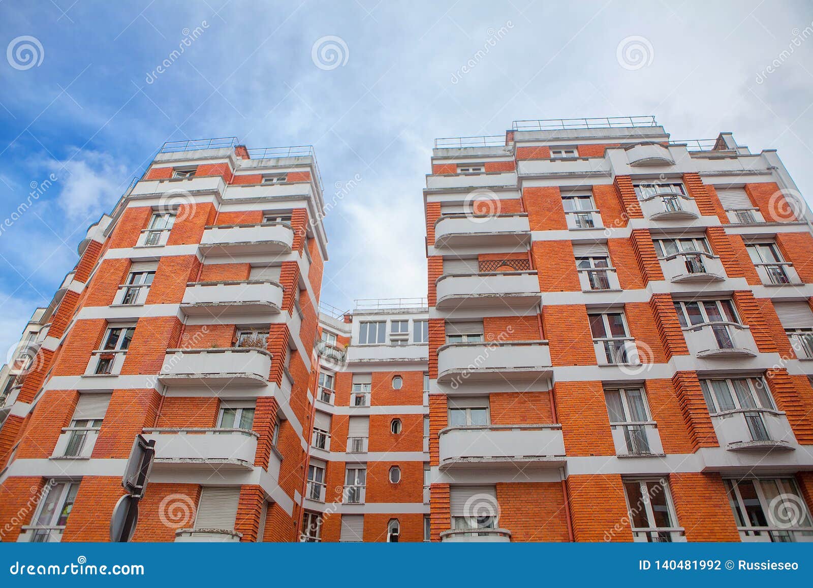 Red modern house stock photo. Image of building, brick - 140481992