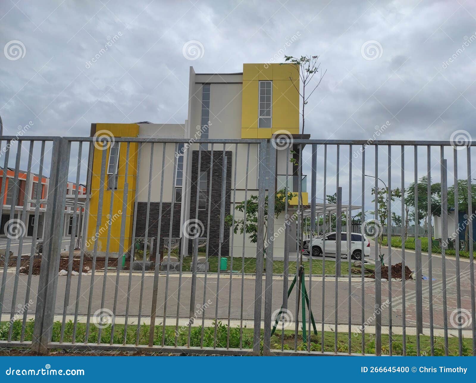 Modern House Model at PIK, North Jakarta Stock Photo - Image of iron ...