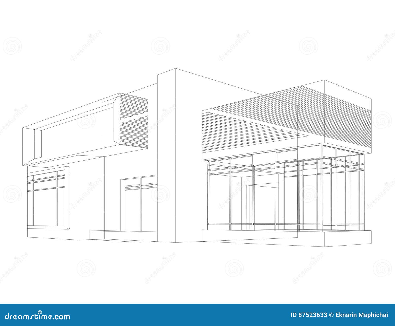 Modern House Models Wireframe Vector Design Stock Vector - Illustration ...