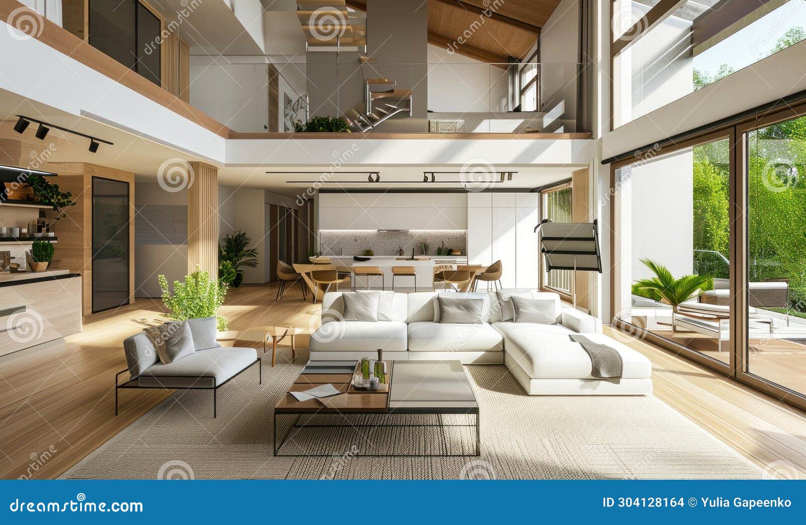 Modern House with an Open Floor Plan Stock Photo - Image of estate ...