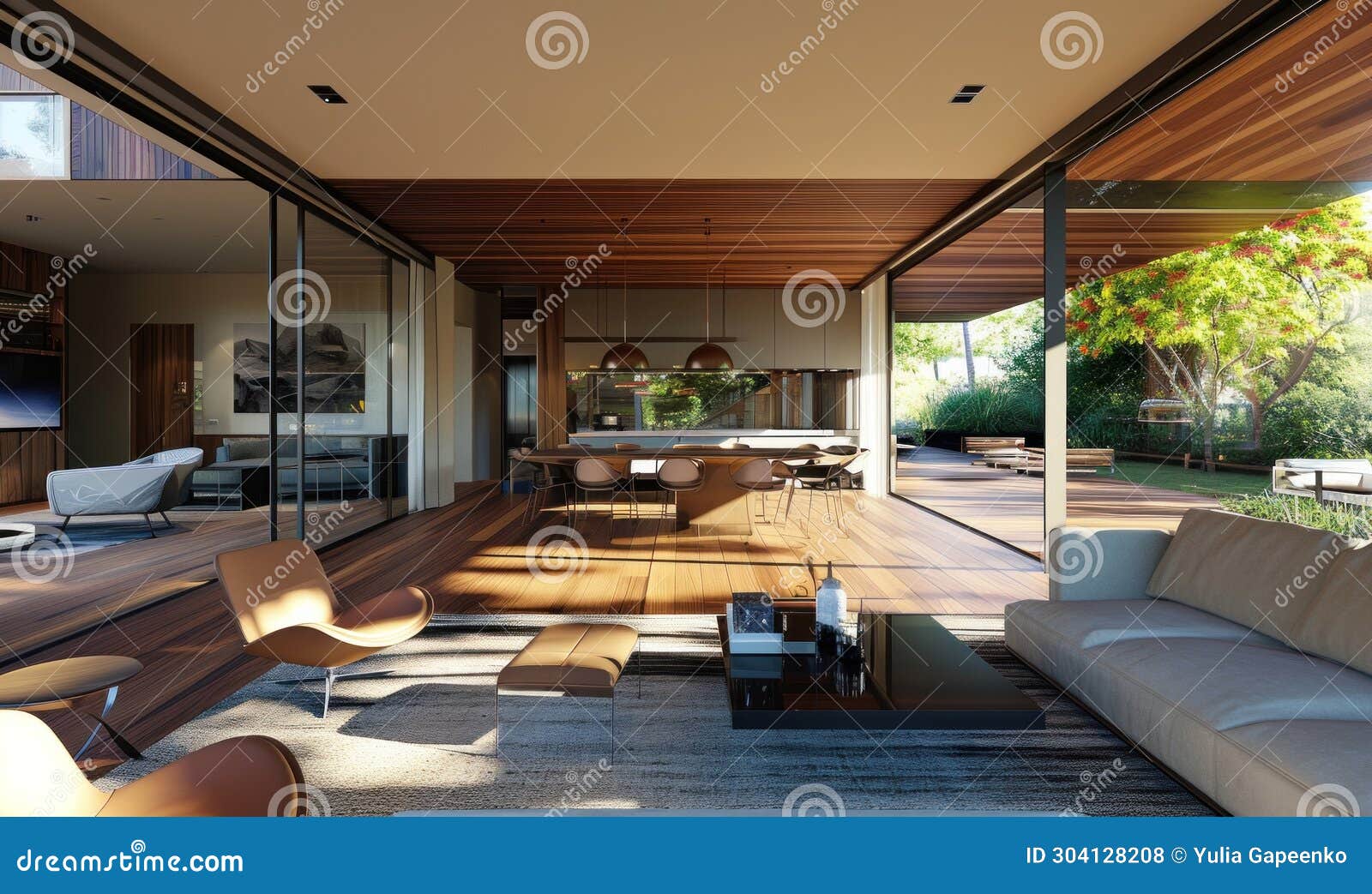 Modern House with an Open Floor Plan Stock Photo - Image of realty ...