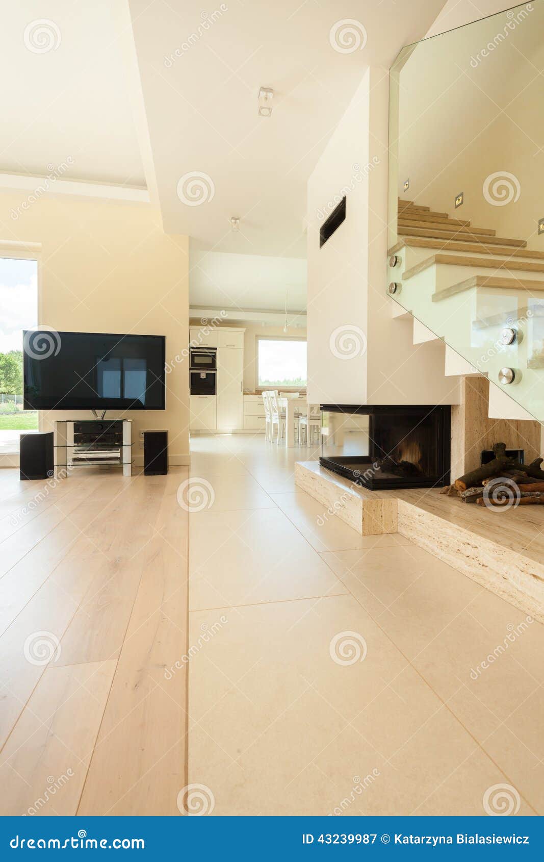 Modern House with Open Space Stock Image - Image of architecture ...