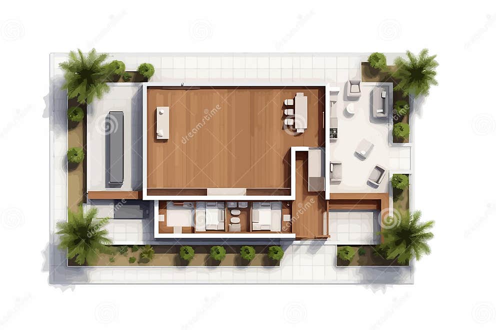 Modern House Plan Top View Vector Flat Isolated Vector Style ...