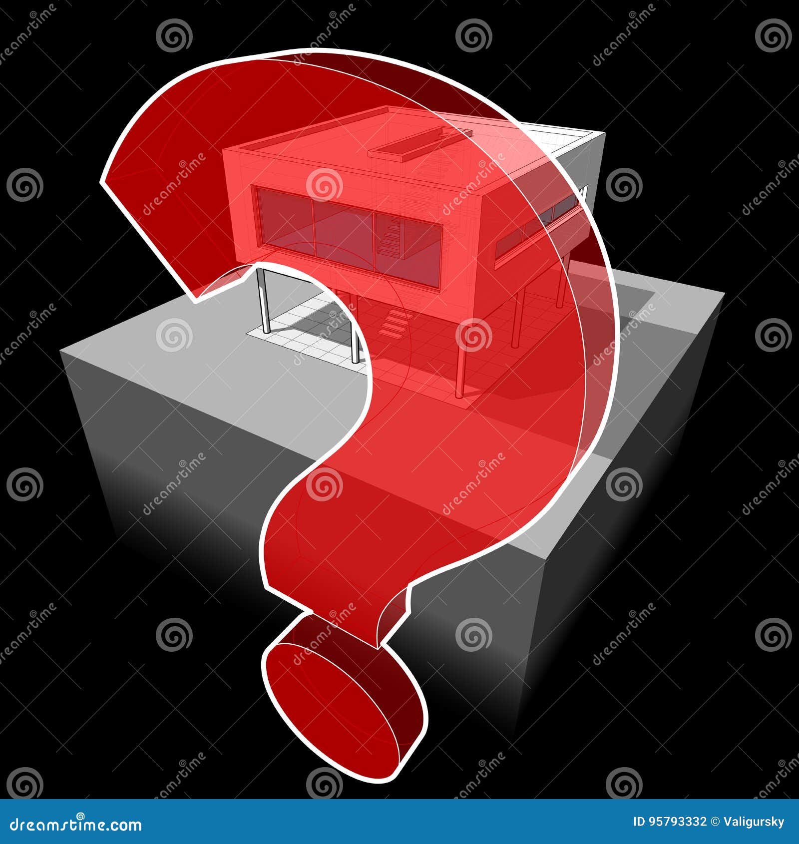 House With Question Mark Icon. Problem House Line Sign Vector ...