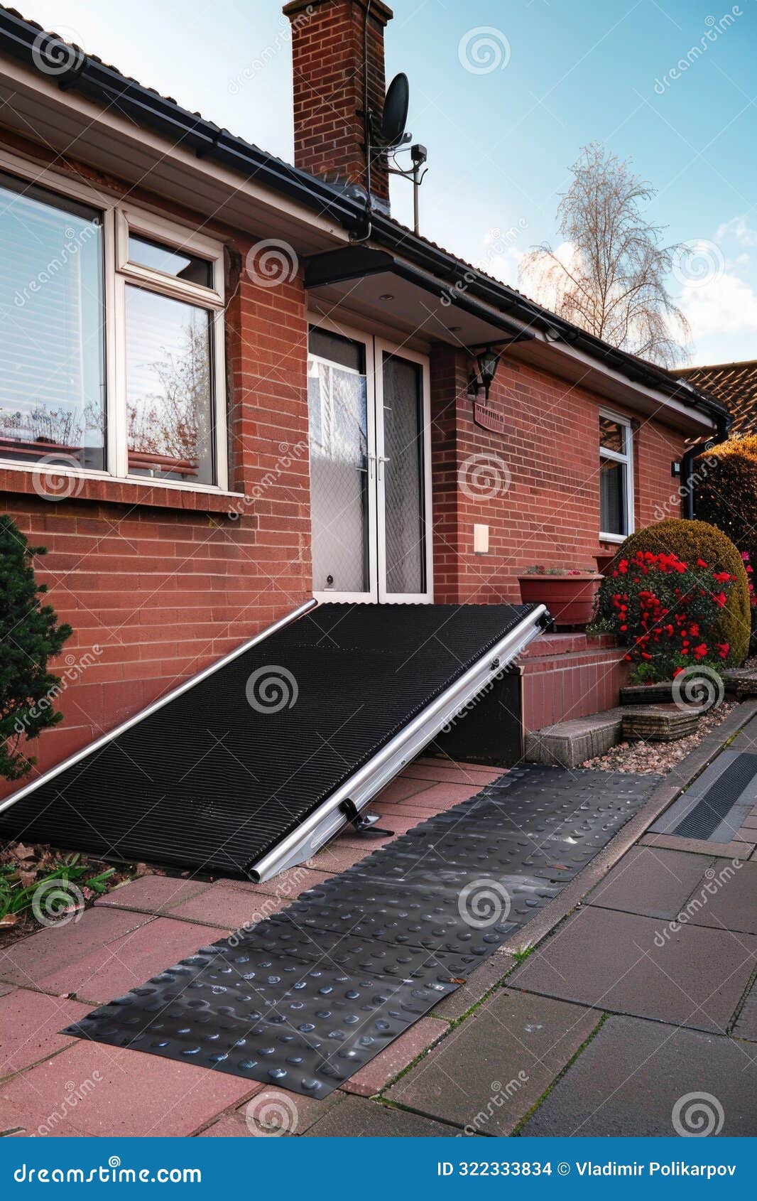 A Modern House with a Ramp on One Side Stock Photo - Image of ...