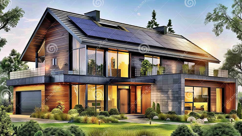 Modern House with Seamless Solar Panel Integration Harnessing Sun S ... Modern House with Seamless Solar Panel Integration Harnessing Sun S ...