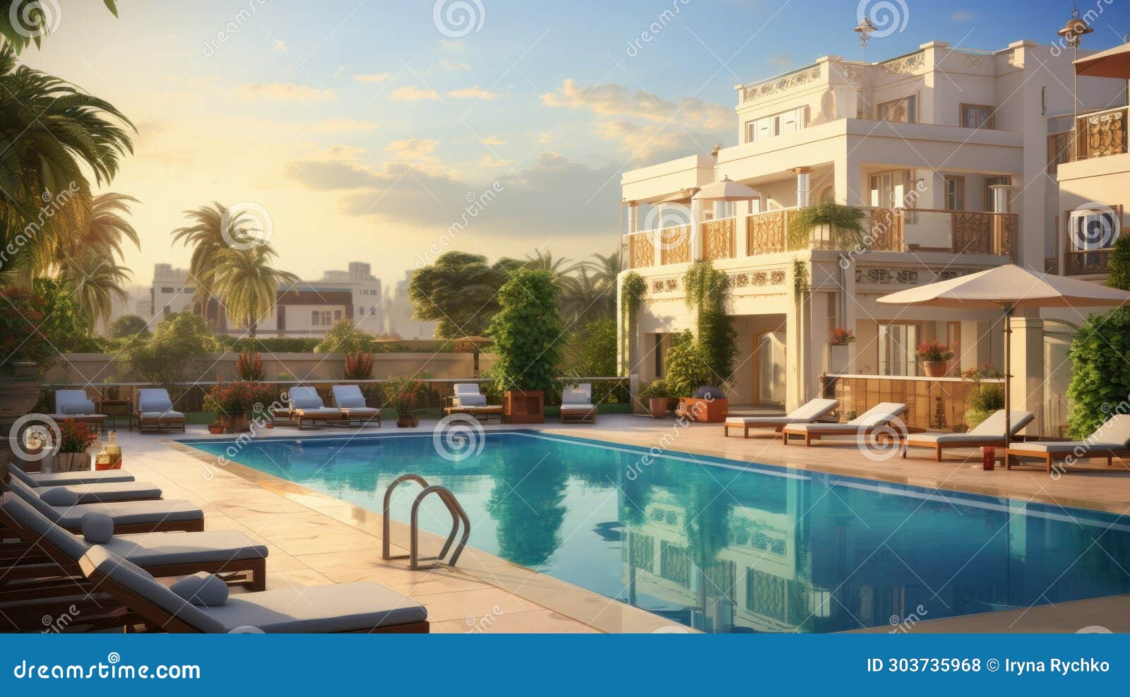 Modern House with Swimming Pool Stock Photo - Image of home, water ...