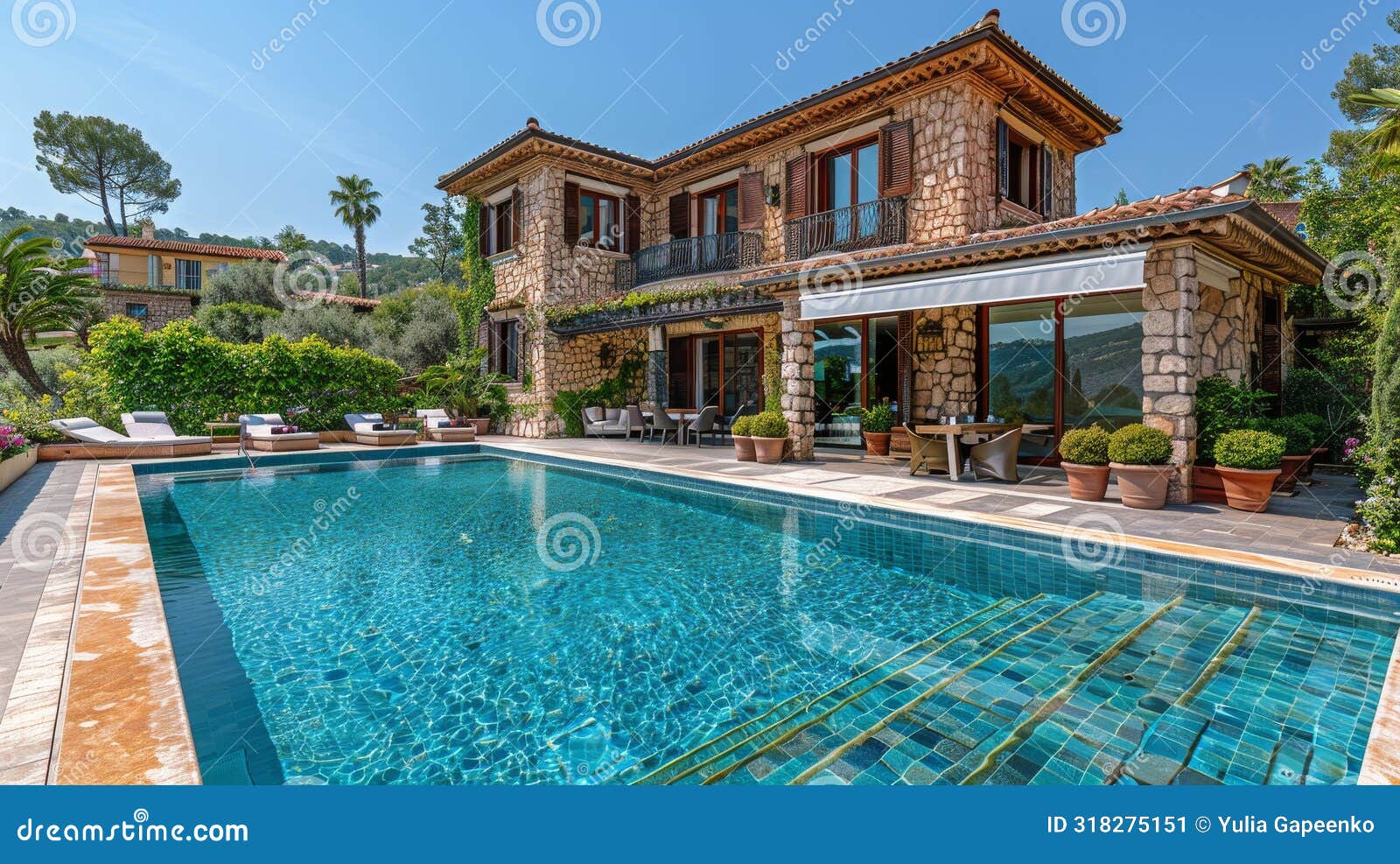 Modern House with Swimming Pool Stock Image - Image of front, clear ...