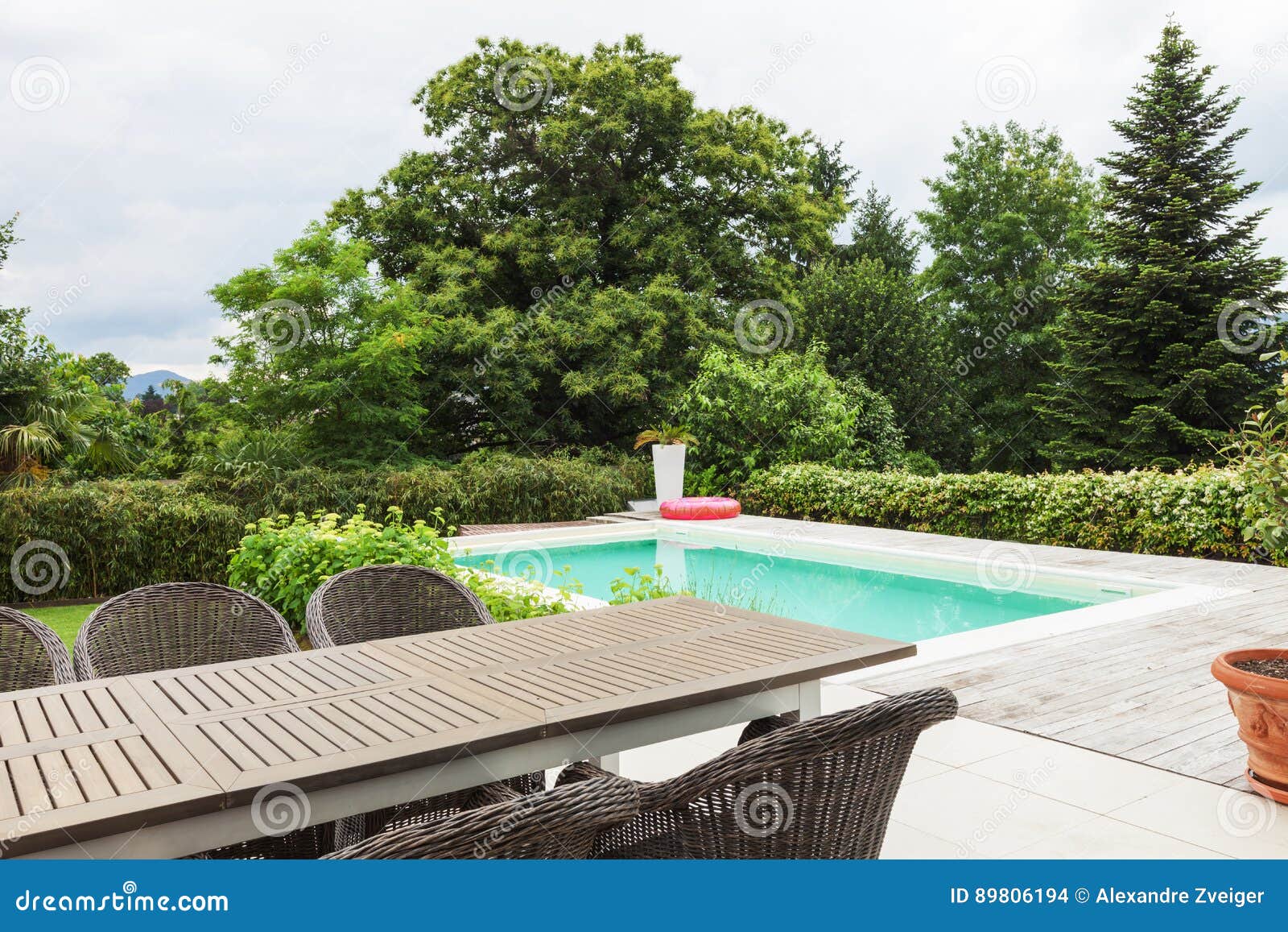 Modern House, Veranda and Pool Stock Photo - Image of outside, luxury ...