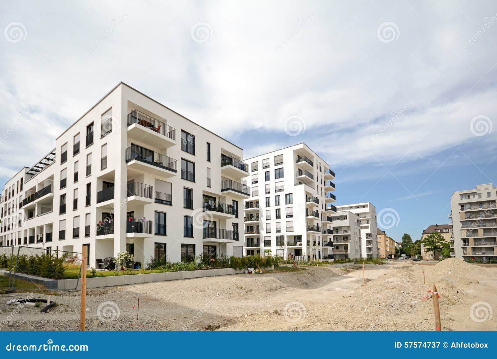 Modern housing in the city stock image. Image of contemporary - 57574737