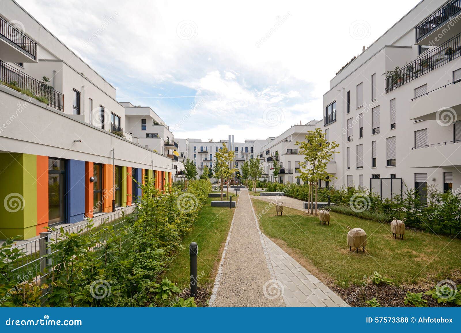 Modern housing in the city stock photo. Image of development - 57573388