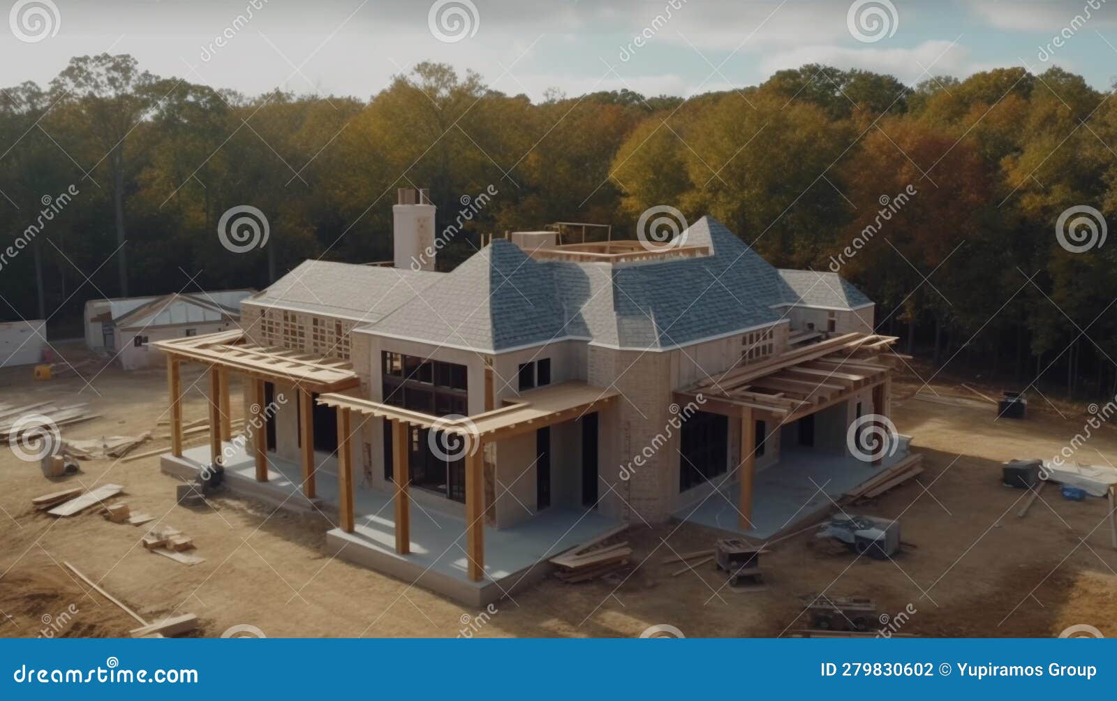 Modern Housing Development Built with Concrete and Timber Construction ...