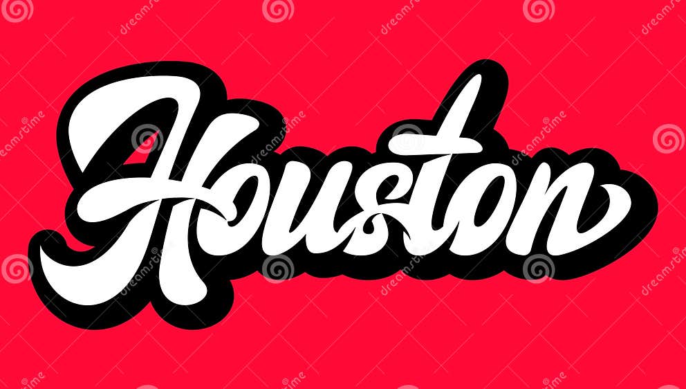 Modern Houston City Name Design Featuring Elegant Script Font Stock ...