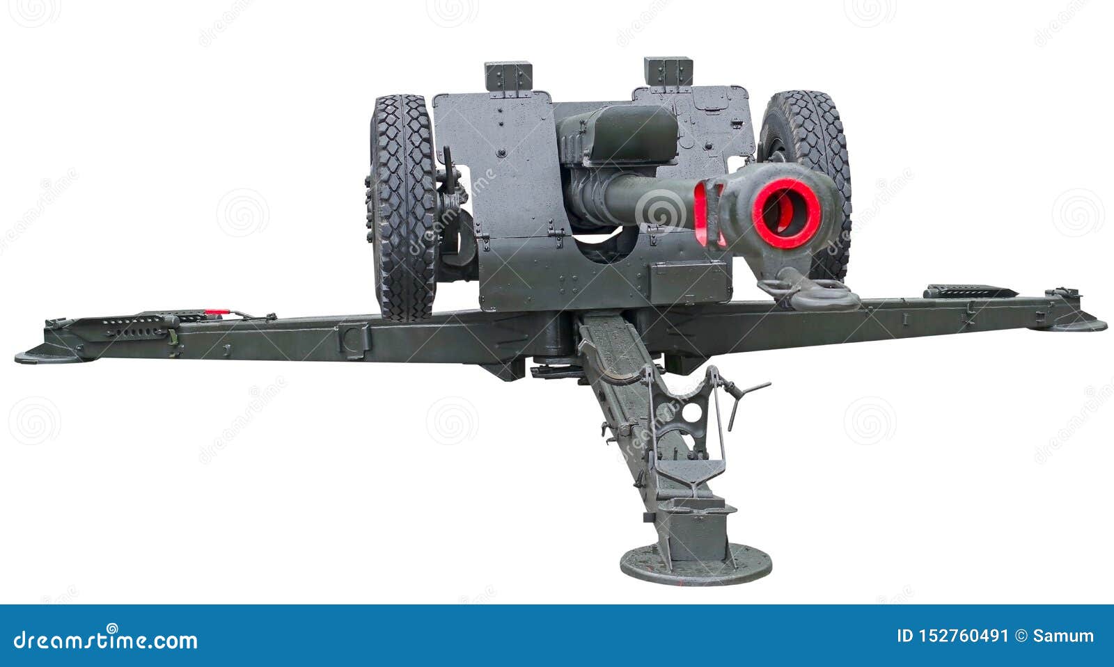 Modern howitzer cannon stock image. Image of exhibition - 152760491