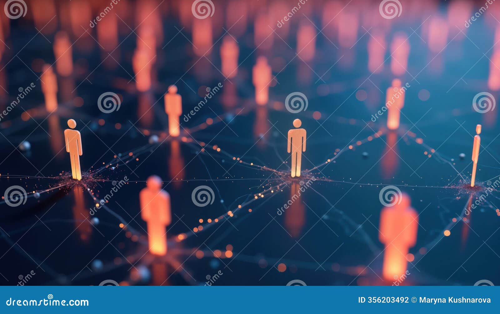 Modern HR Strategy Concept Shows Connected People. Network ...