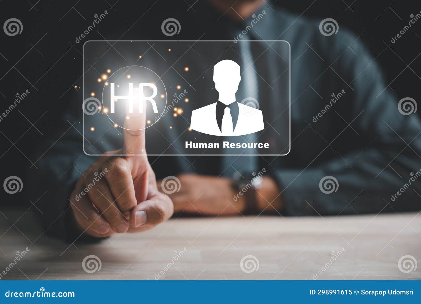 A Businessman Interacts with a Virtual Interface, Stock Image - Image ...