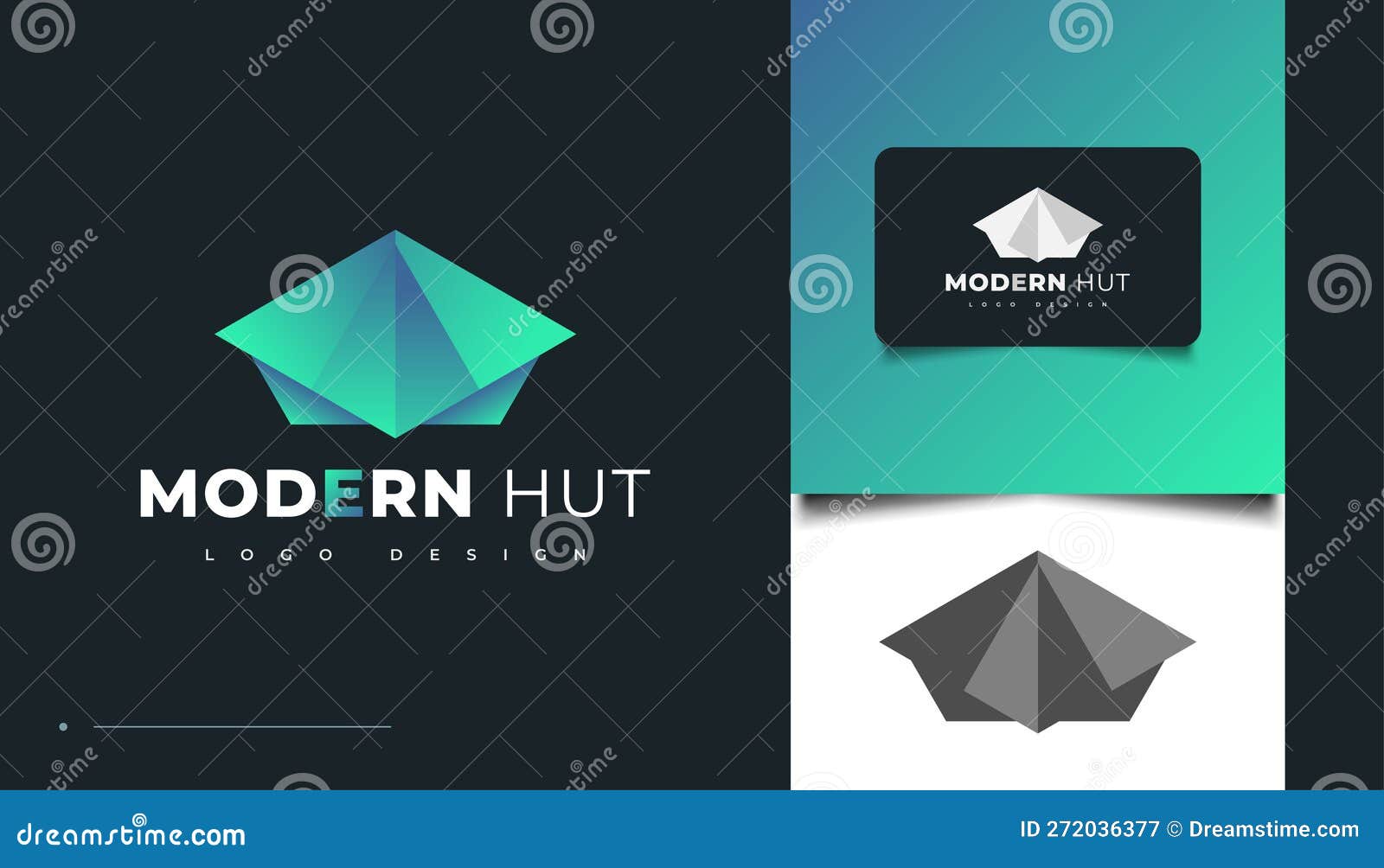 Modern Hut Logo Design Template. Blue Cottage Icon or Symbol Stock ...