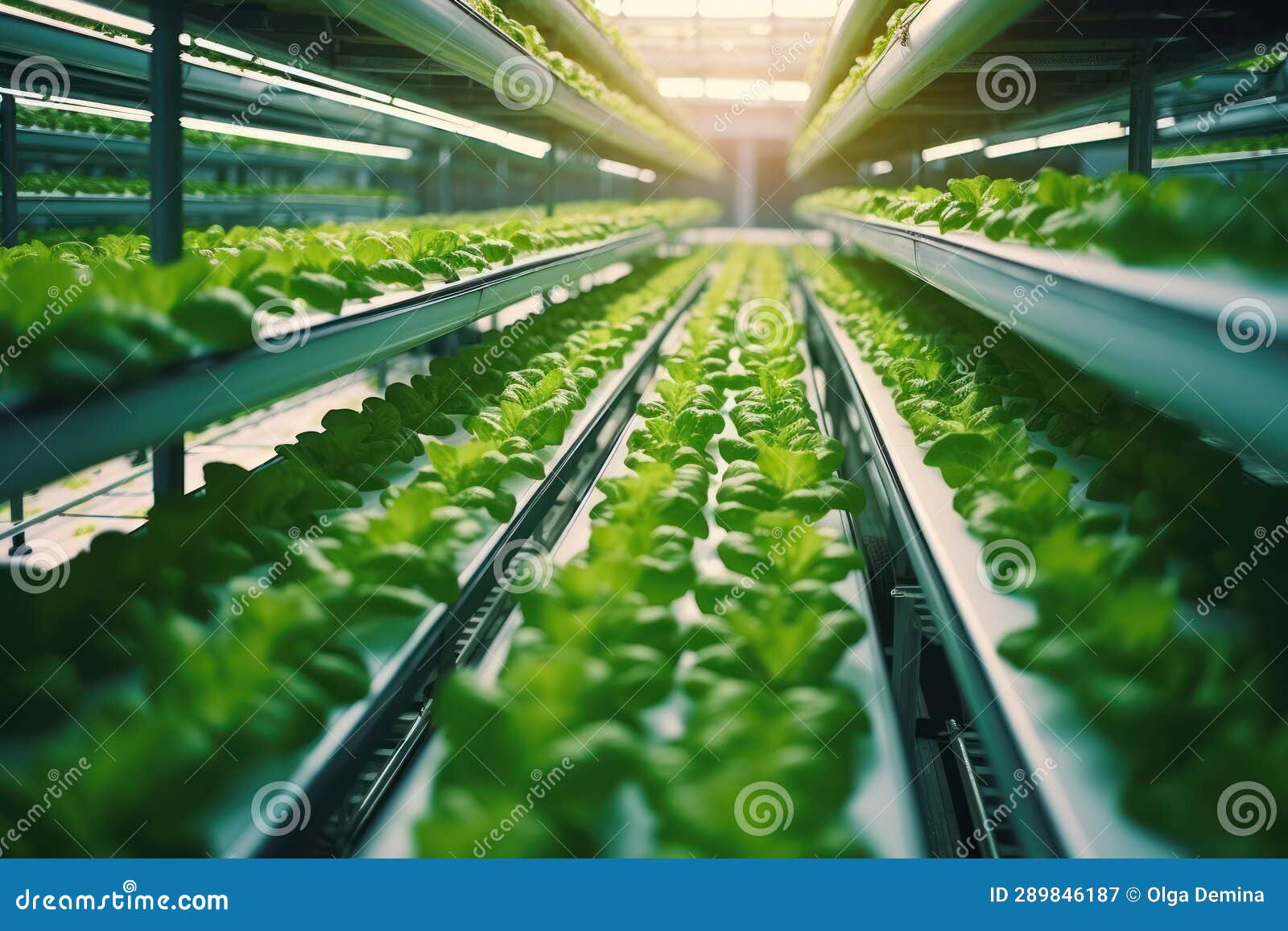 Modern Hydroponic Technology Yields Vibrant Rows of Green Plants ...