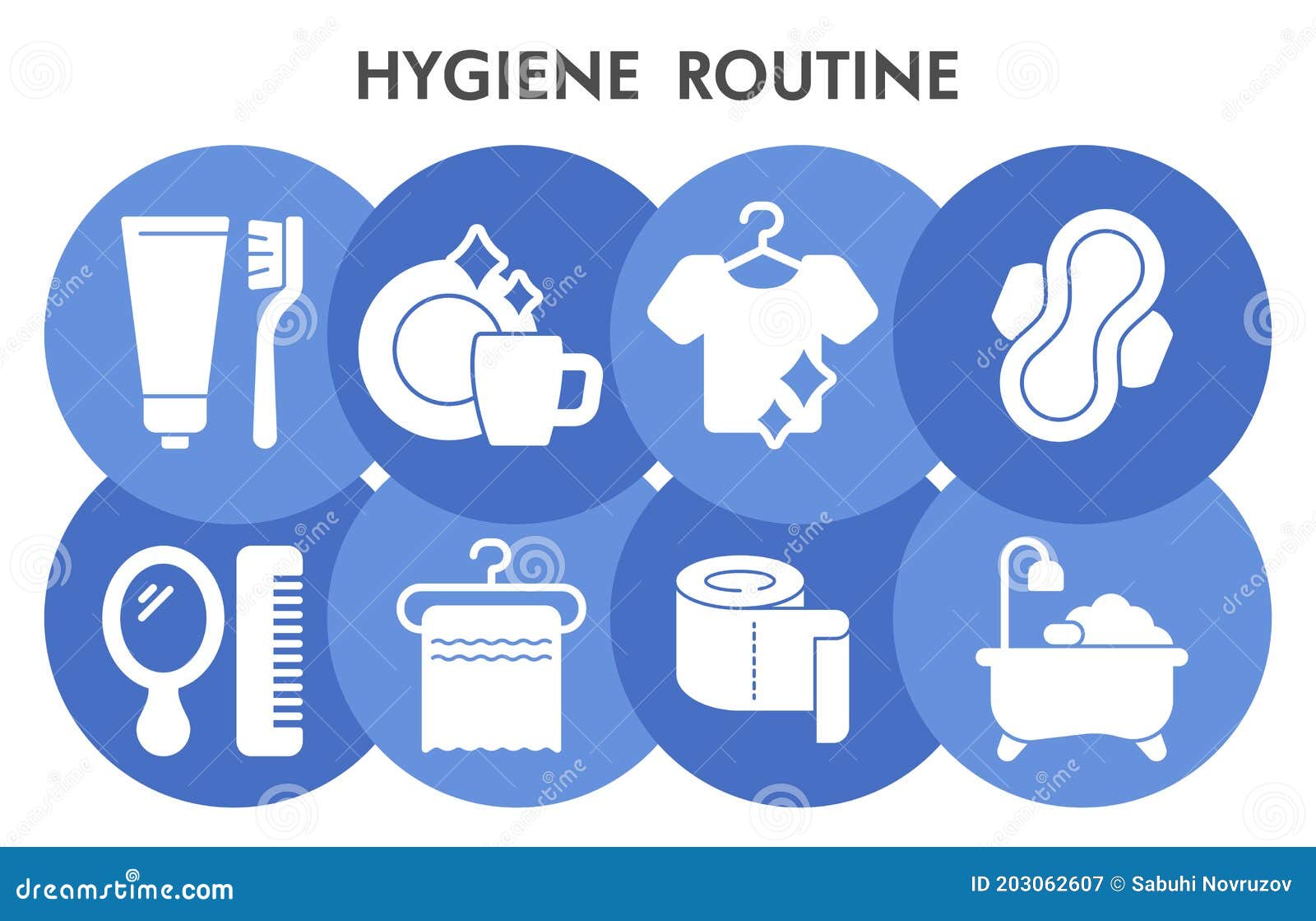 Modern Hygiene Routine Infographic Design Template with Icons. Self ...