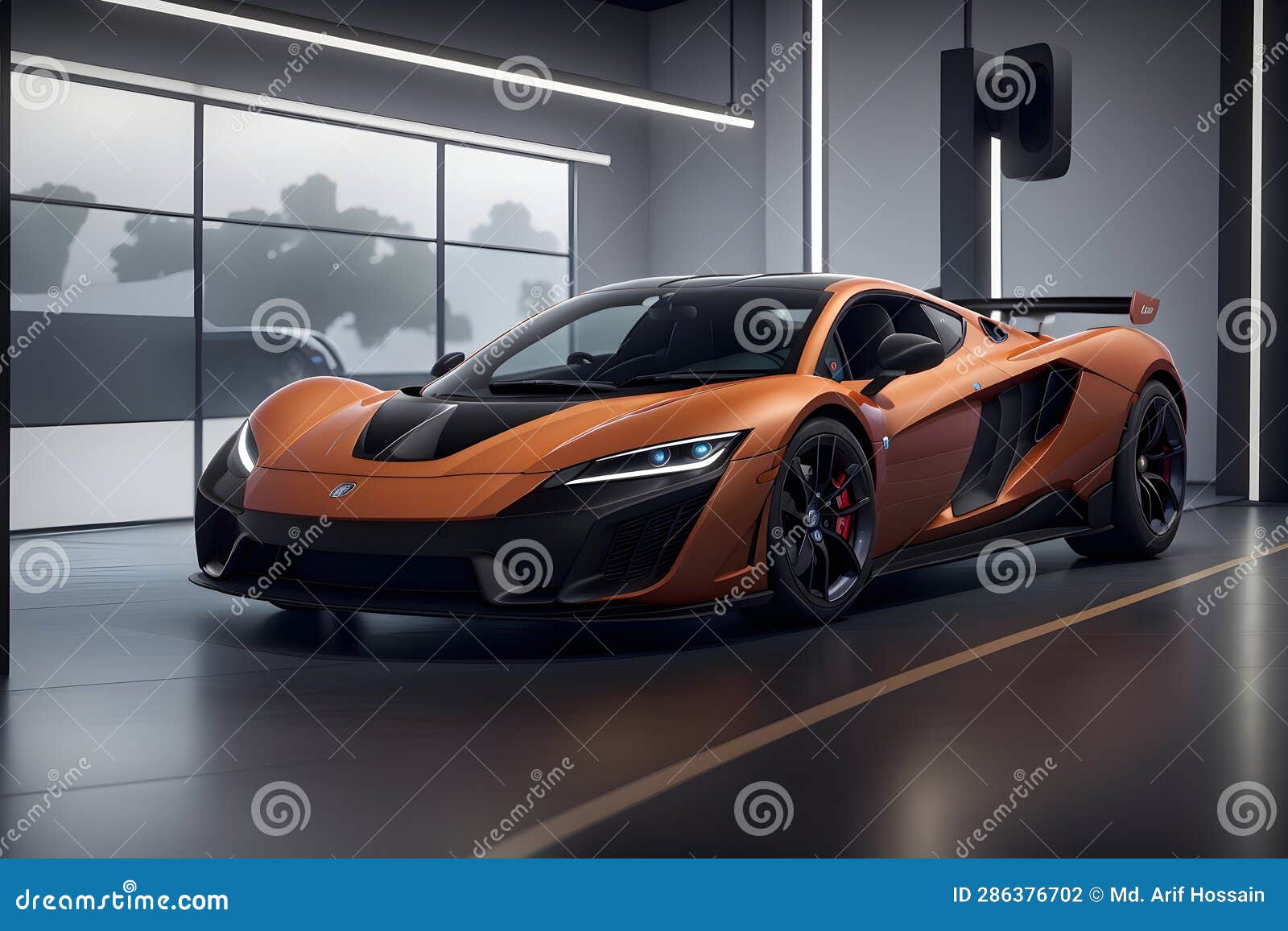 A Modern Photorealistic Supercar Generated by Ai Stock Illustration ...