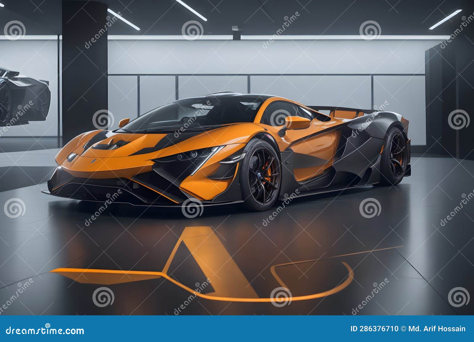 A Modern Photorealistic Supercar Generated by Ai Stock Illustration ...