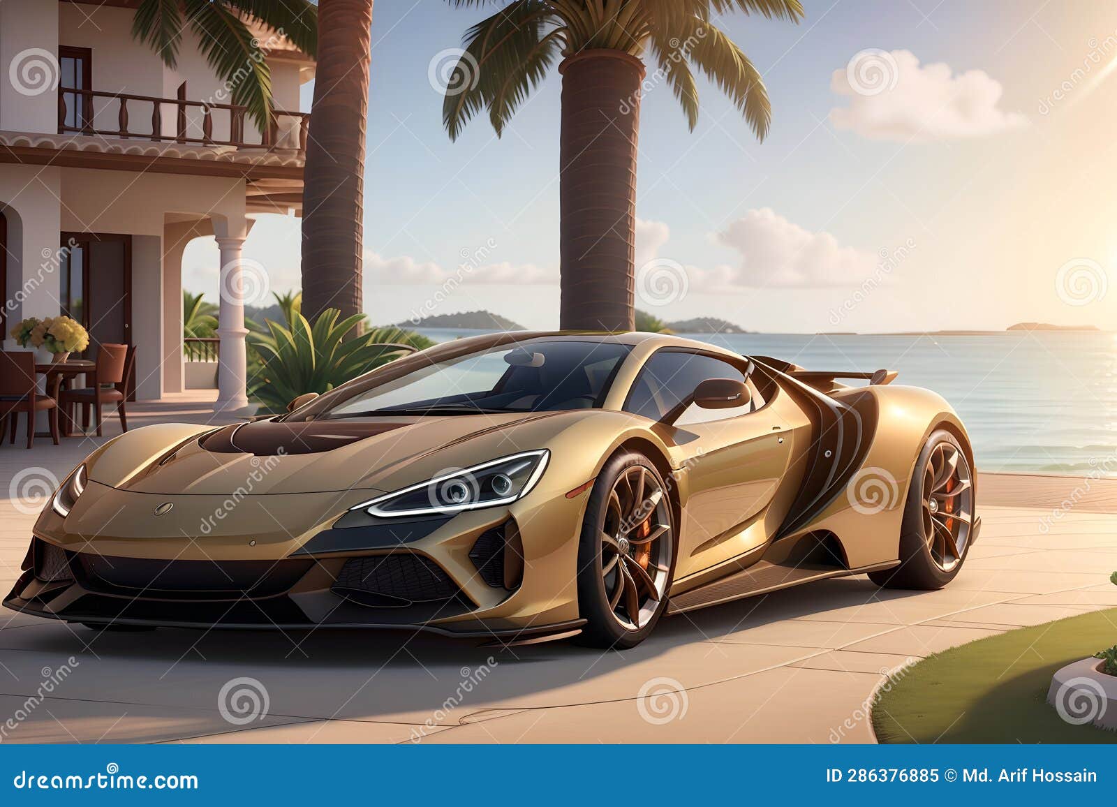 A Modern Photorealistic Supercar Generated by Ai Stock Illustration ...