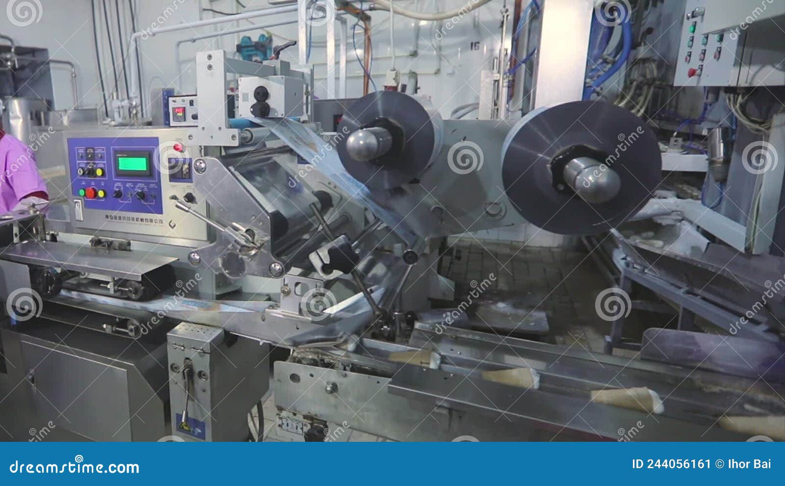 Modern Ice Cream Factory. Automatic Packaging Line in an Ice Cream ...