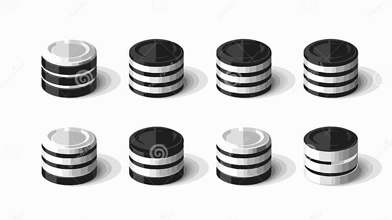 Modern Isolated Database Icon on White Background for Professional ...