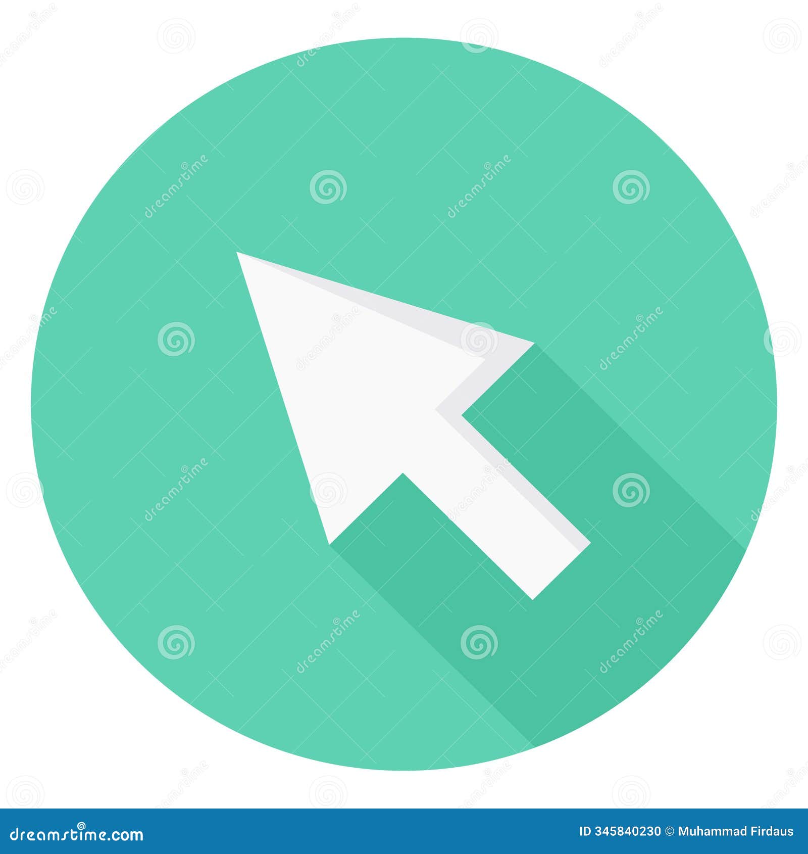 Minimalist Cursor Arrow Icon in Circular Design Stock Illustration ...