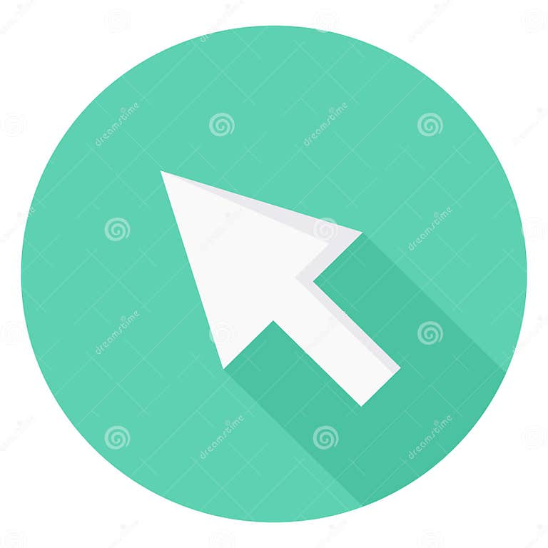 Minimalist Cursor Arrow Icon in Circular Design Stock Illustration ...