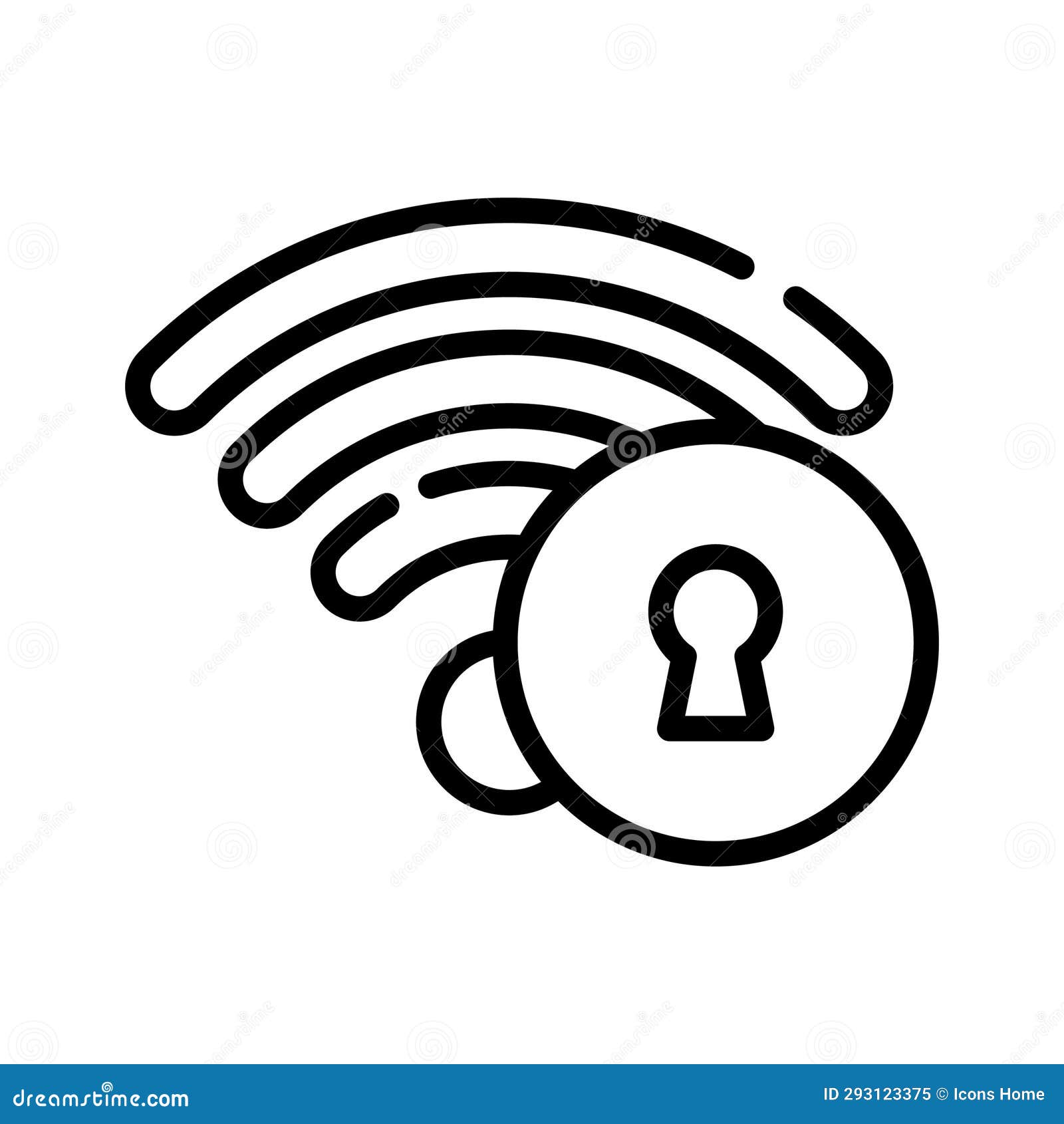 Modern Icon Vector of Wifi Security, Wifi Signals with Keyhole Stock ...