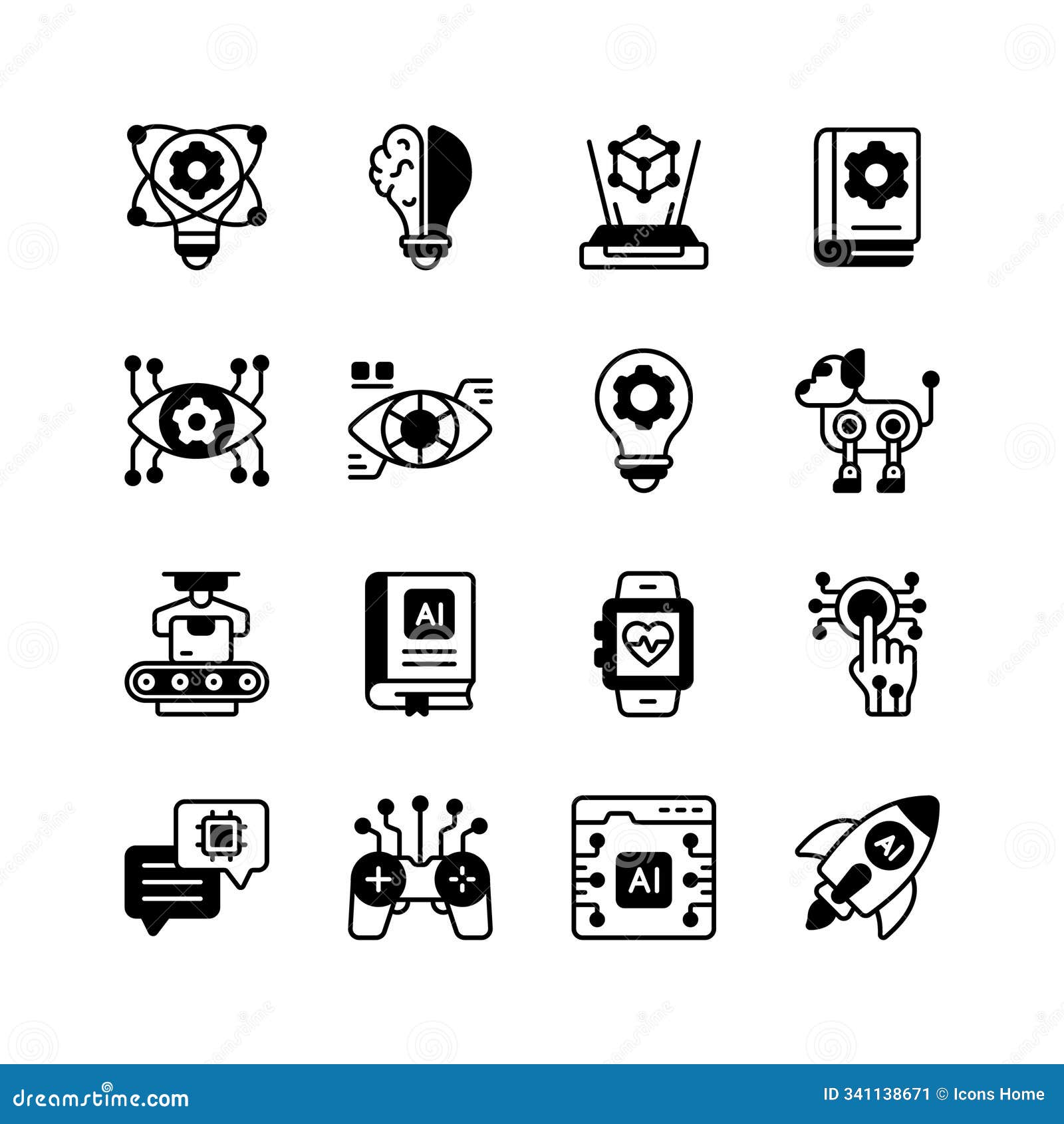 Modern Icons Depicting Various Aspects of Artificial Intelligence Stock ... Modern Icons Depicting Various Aspects of Artificial Intelligence Stock ...