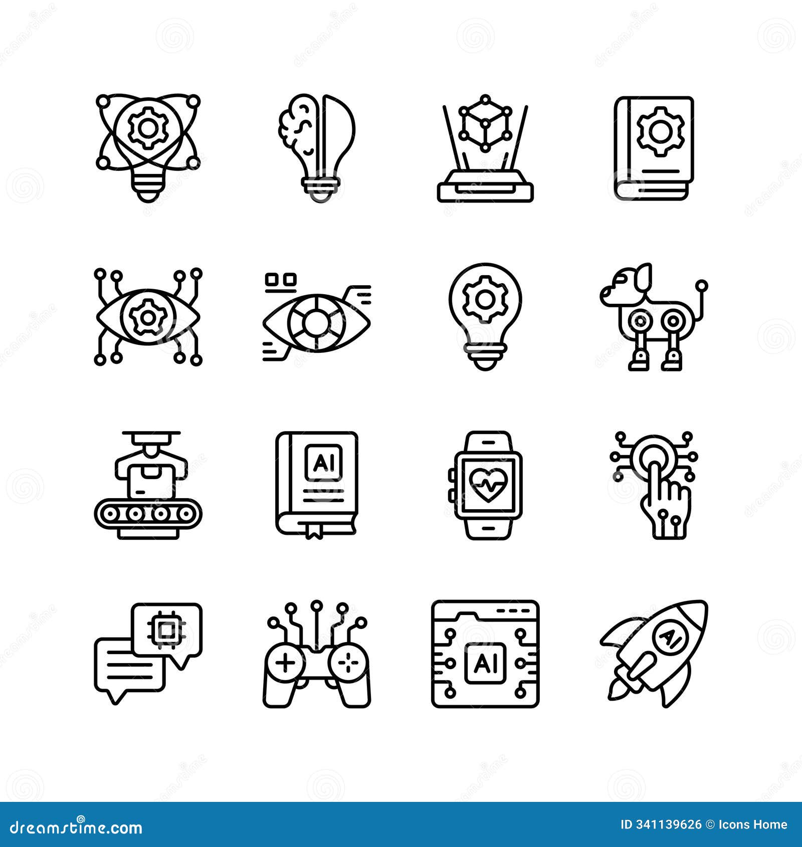 Modern Icons Depicting Various Aspects of Artificial Intelligence Stock ... Modern Icons Depicting Various Aspects of Artificial Intelligence Stock ...
