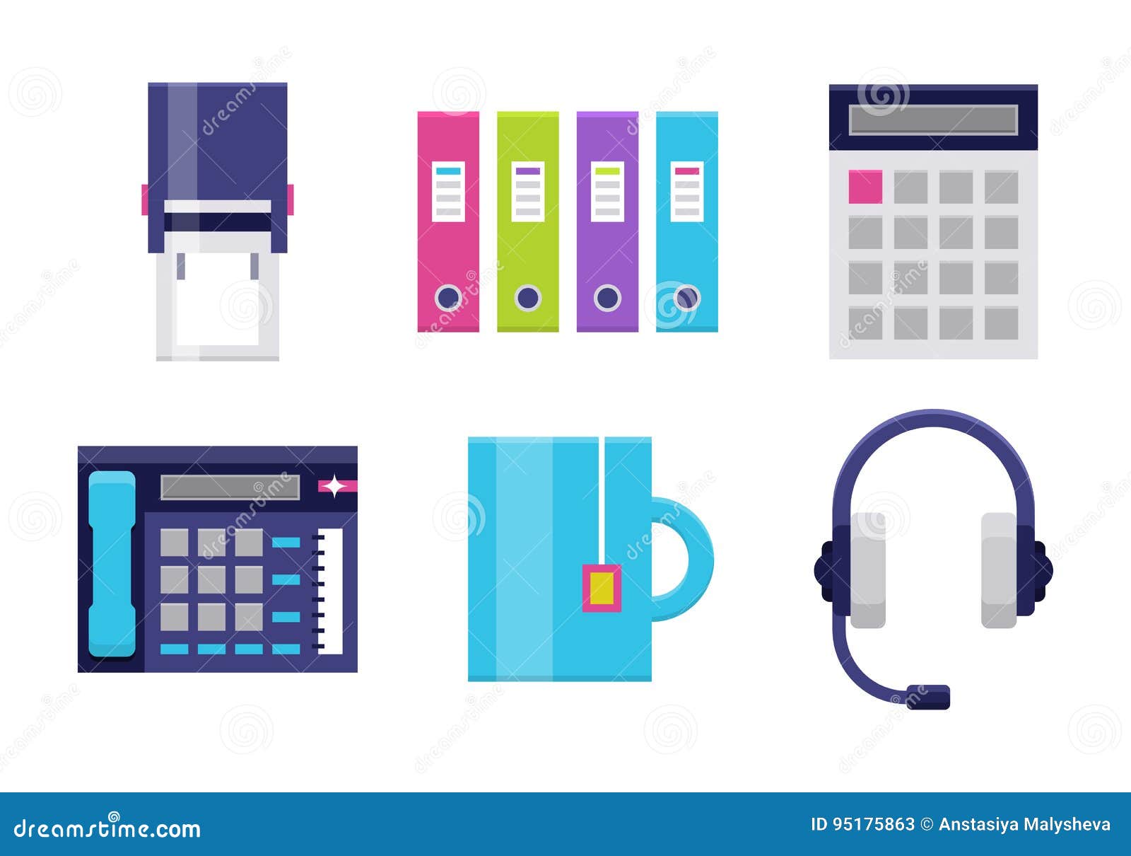 Modern Icons Set for Office Stock Vector - Illustration of design ...