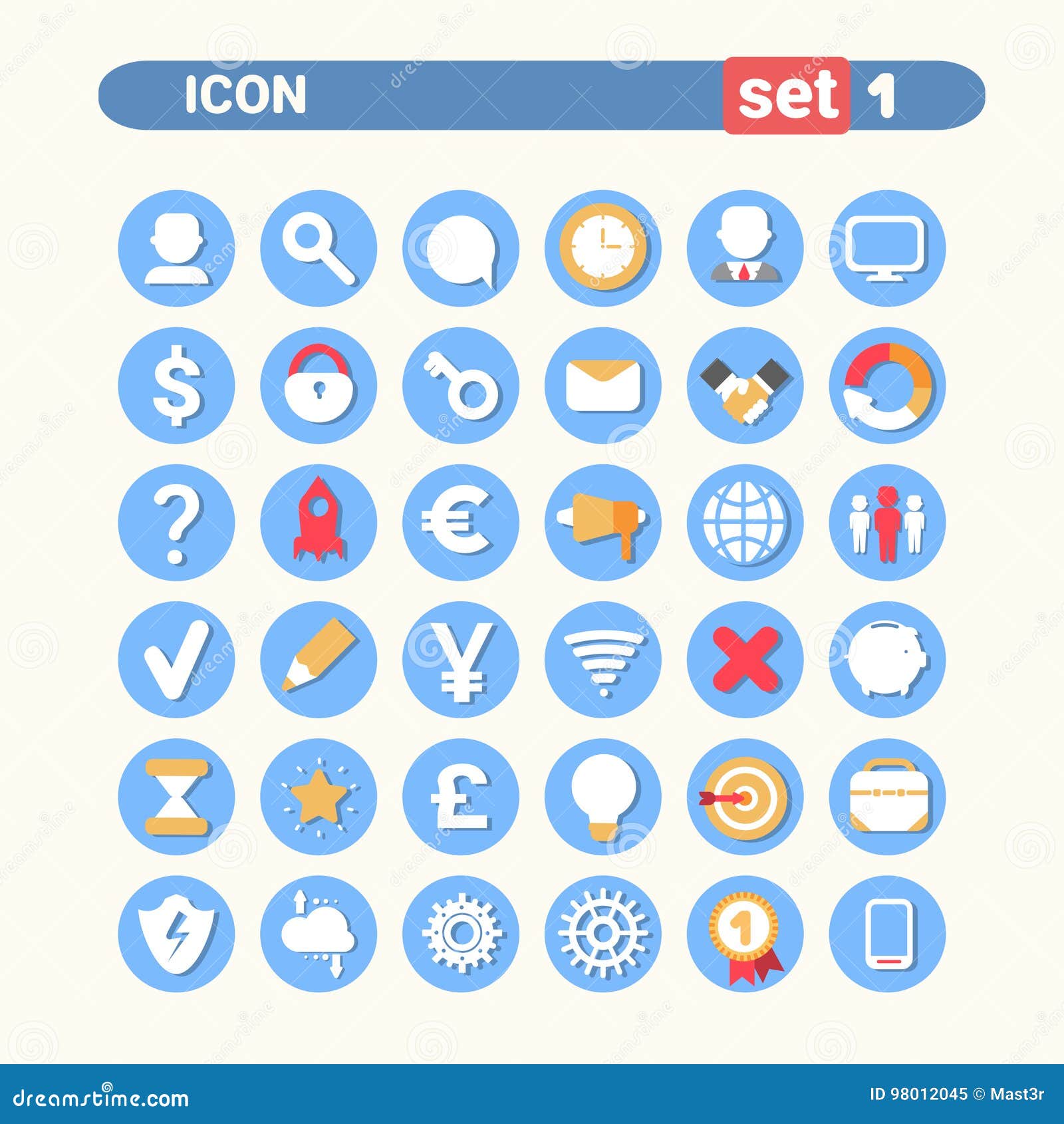 Modern Icons Set Web Buttons Collection Stock Vector - Illustration of ...