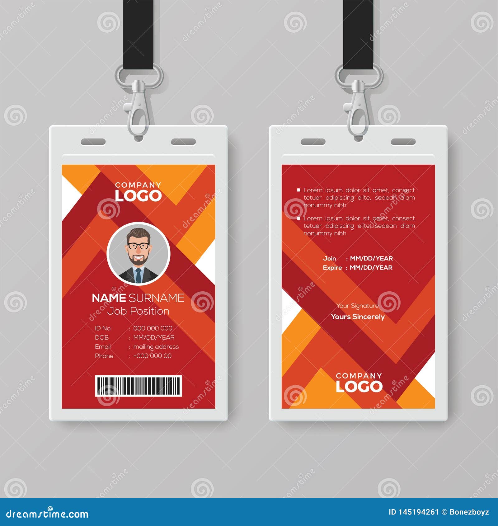 Modern ID Card with Abstract Background Stock Vector - Illustration of ...