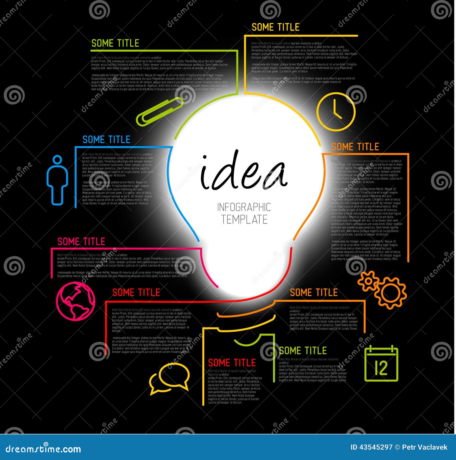 Modern Idea Infographic Template Made from Lines Stock Illustration ...