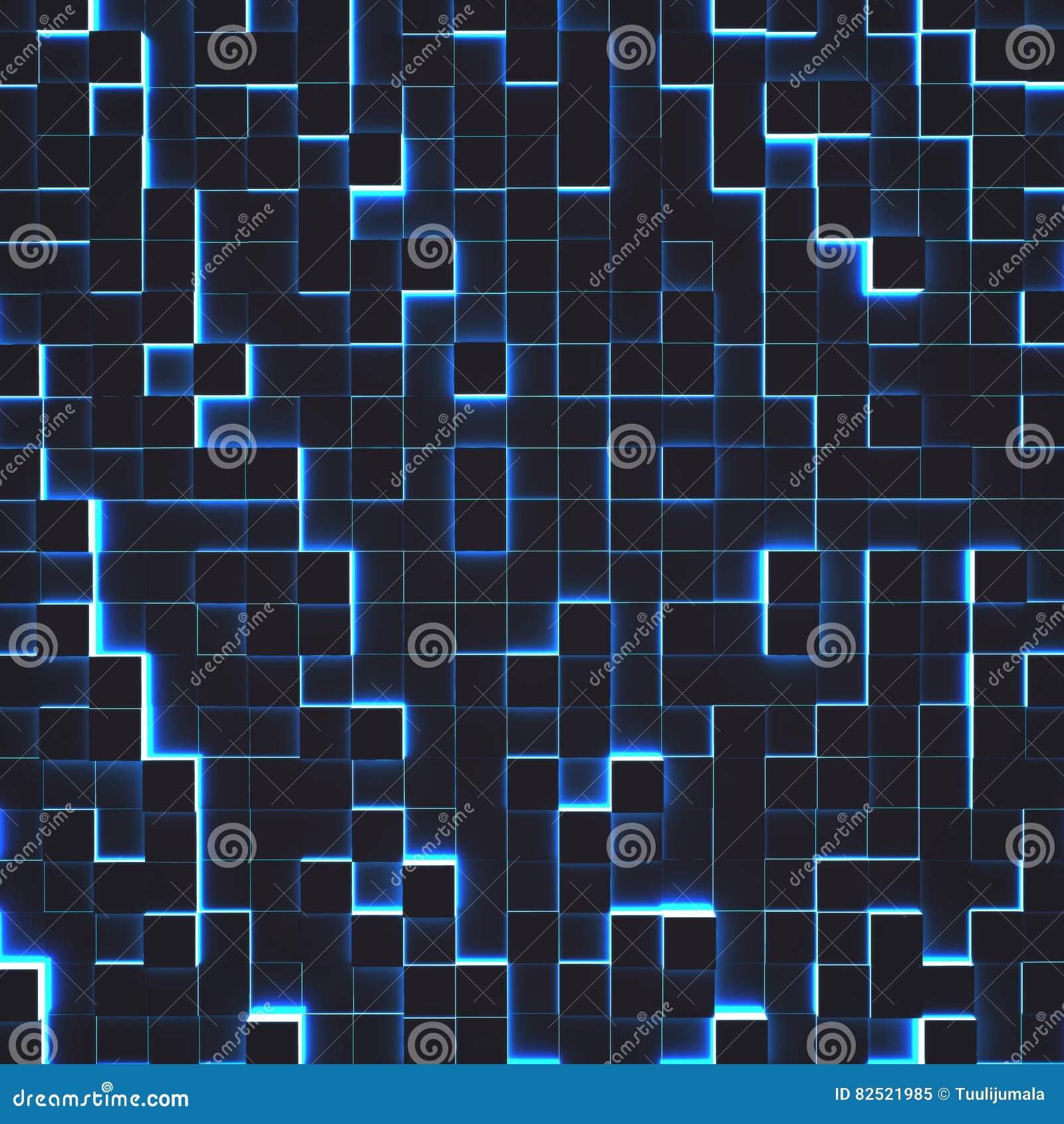 Modern Illuminated Cubes Hi-tech Background Stock Illustration ...