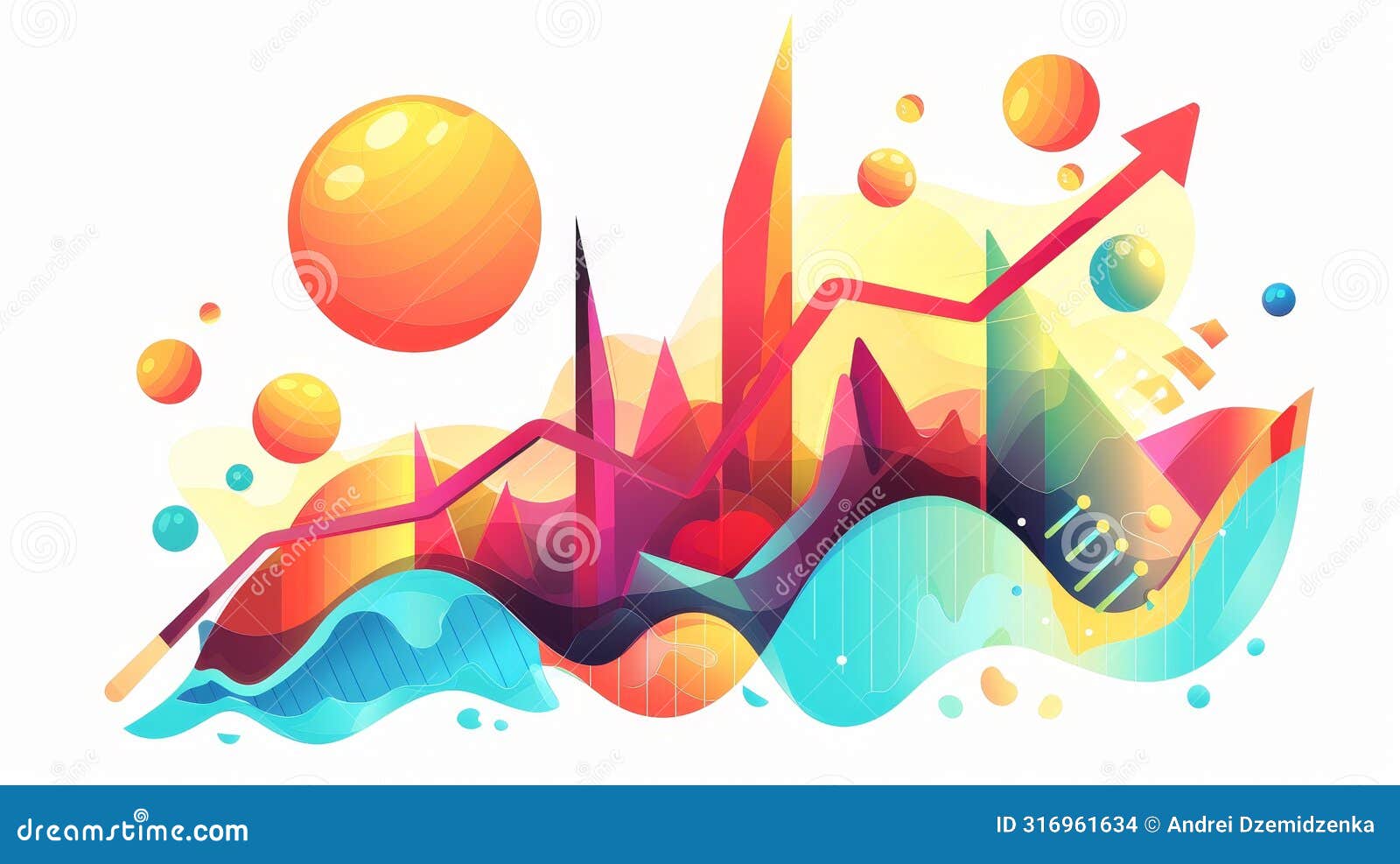 Modern Illustration of Abstract Chart, Financial Graph, Analytics ...