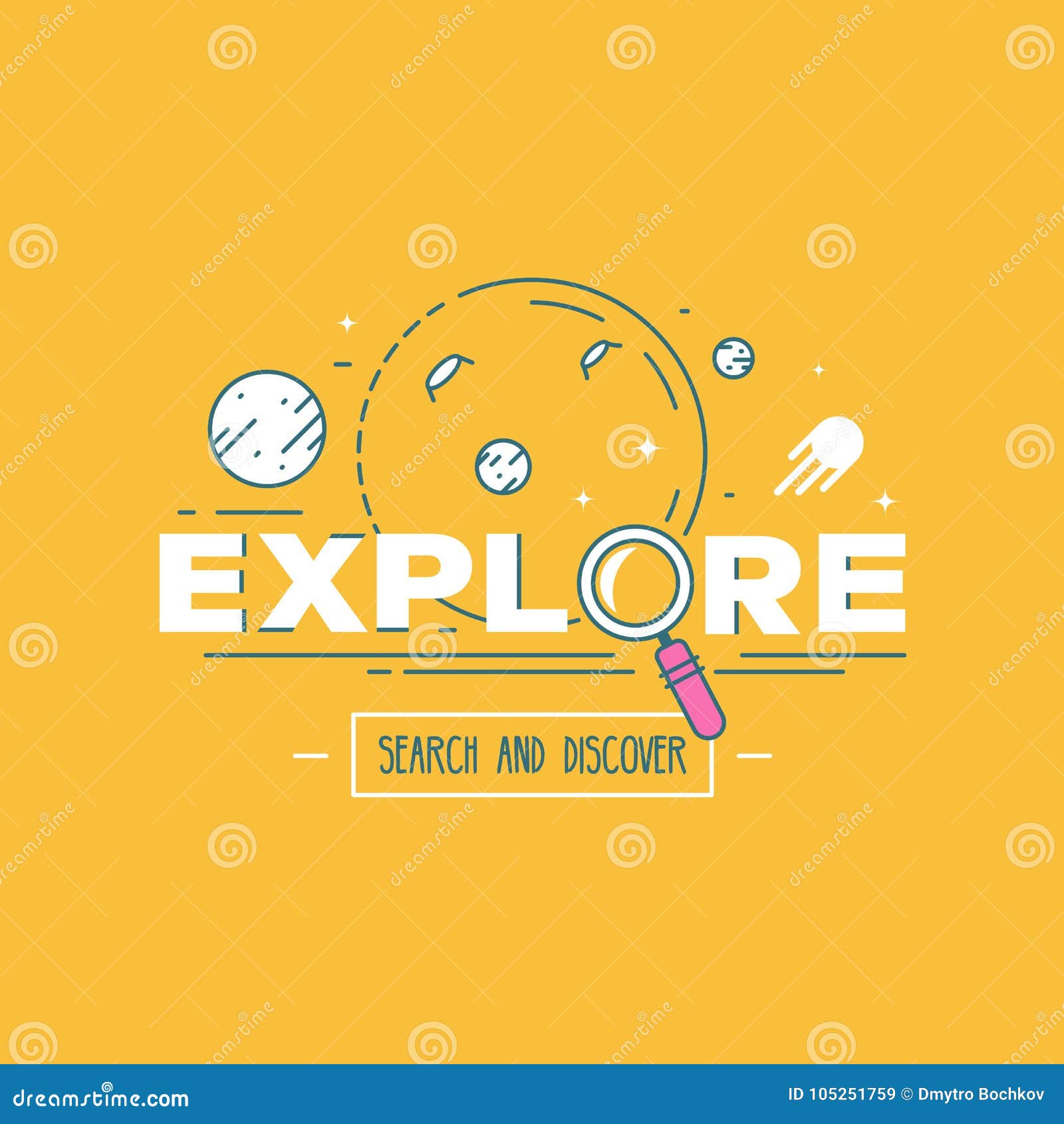 Modern Illustration Concepts of Word Explore. Stock Illustration ...