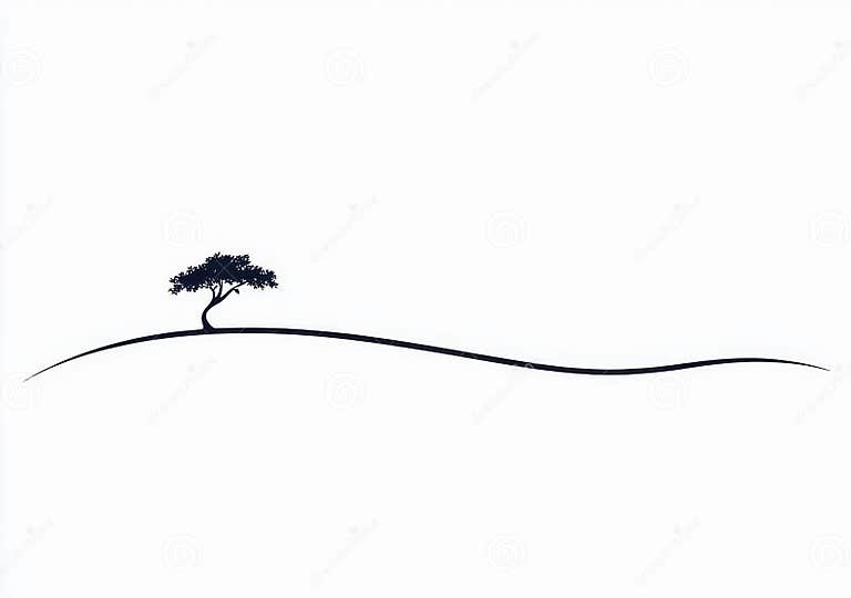 Modern Illustration of a Continuous Line Drawing of a Nature Tree Stock ...