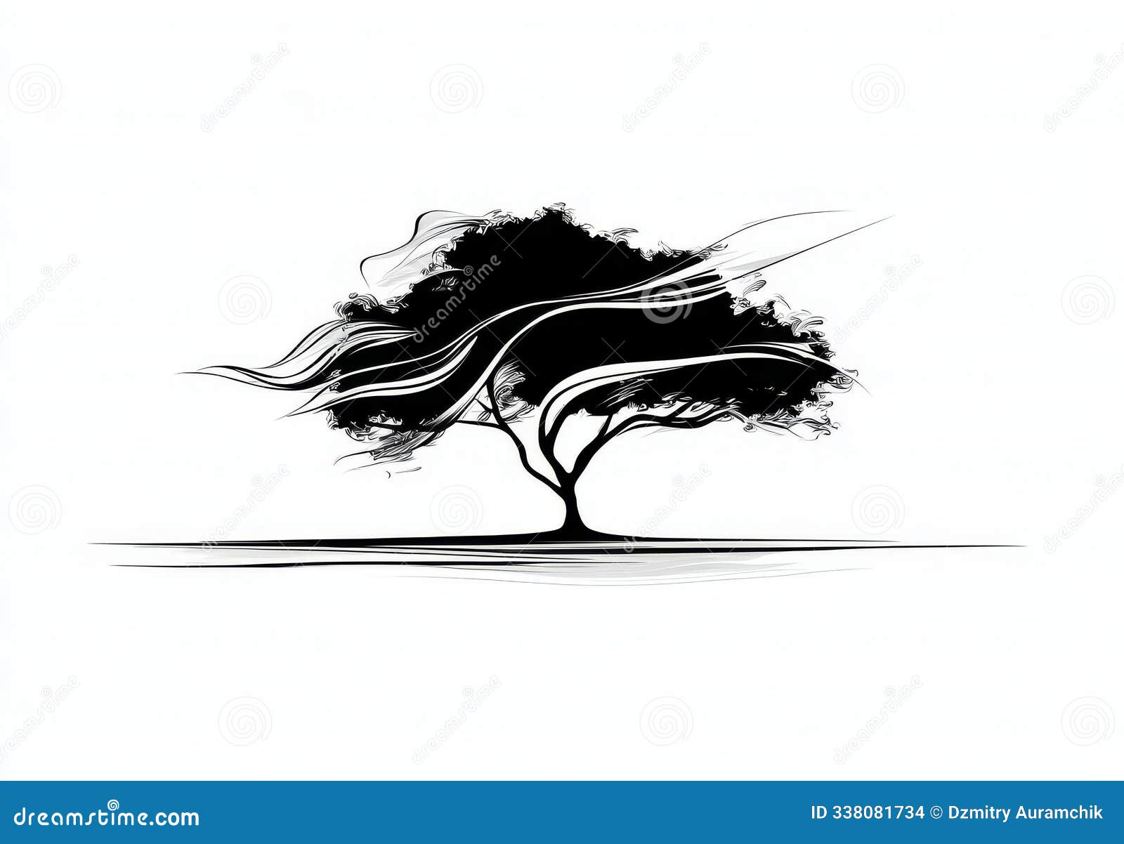 Modern Illustration of a Continuous One Line Tree Logo Stock ...