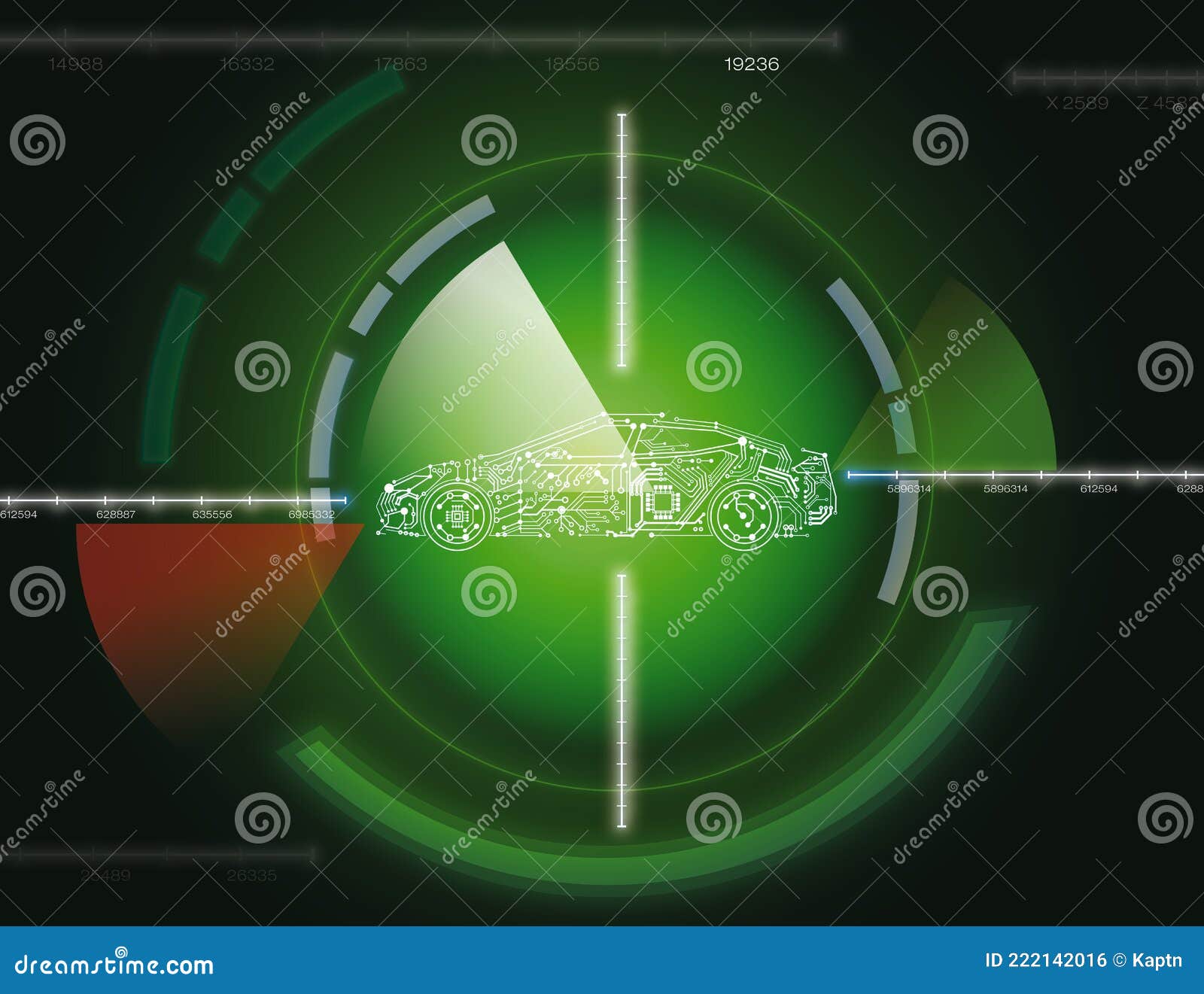 Modern Illustration E-car Modern Electric Vehicle Is Autonomous Driving ...