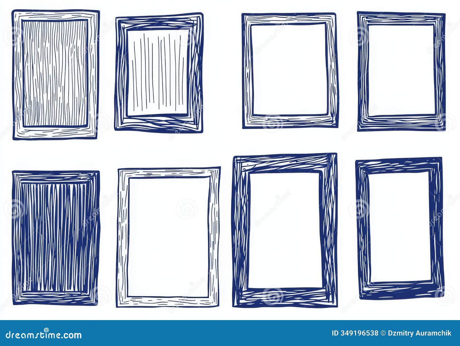 A Modern Illustration Featuring a Hand-drawn Set of Rectangular Frames ...