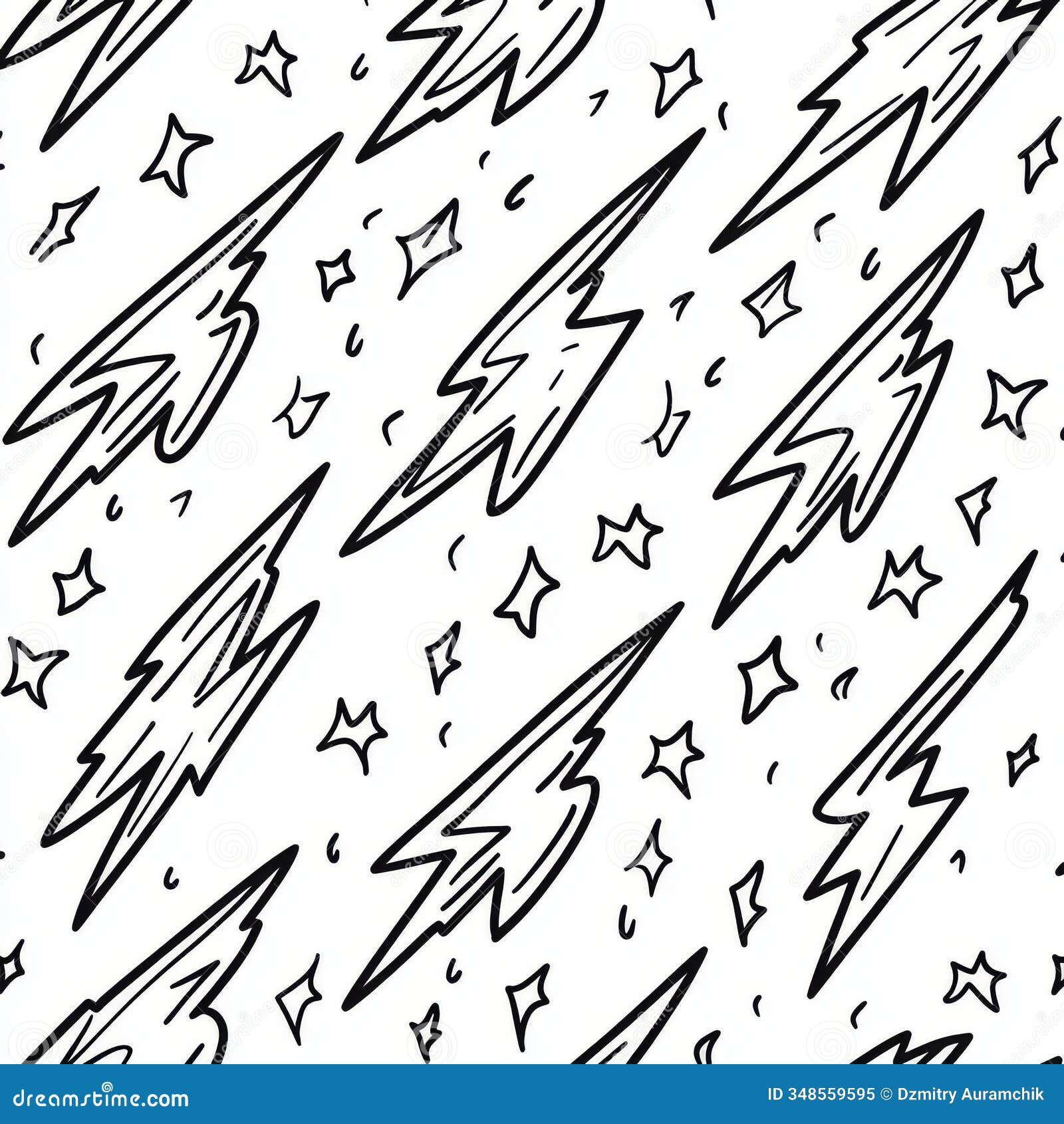 A Modern Illustration Featuring a Seamless Pattern of Hand-drawn ...