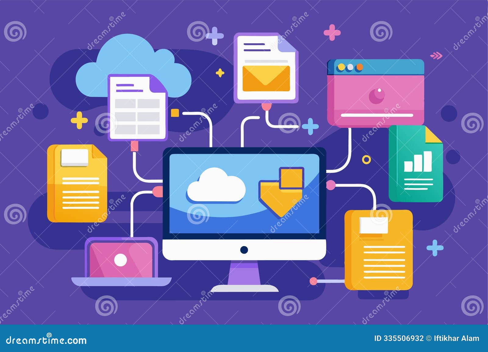 A Modern Illustration of File Transfer Processes Featuring Cloud ...