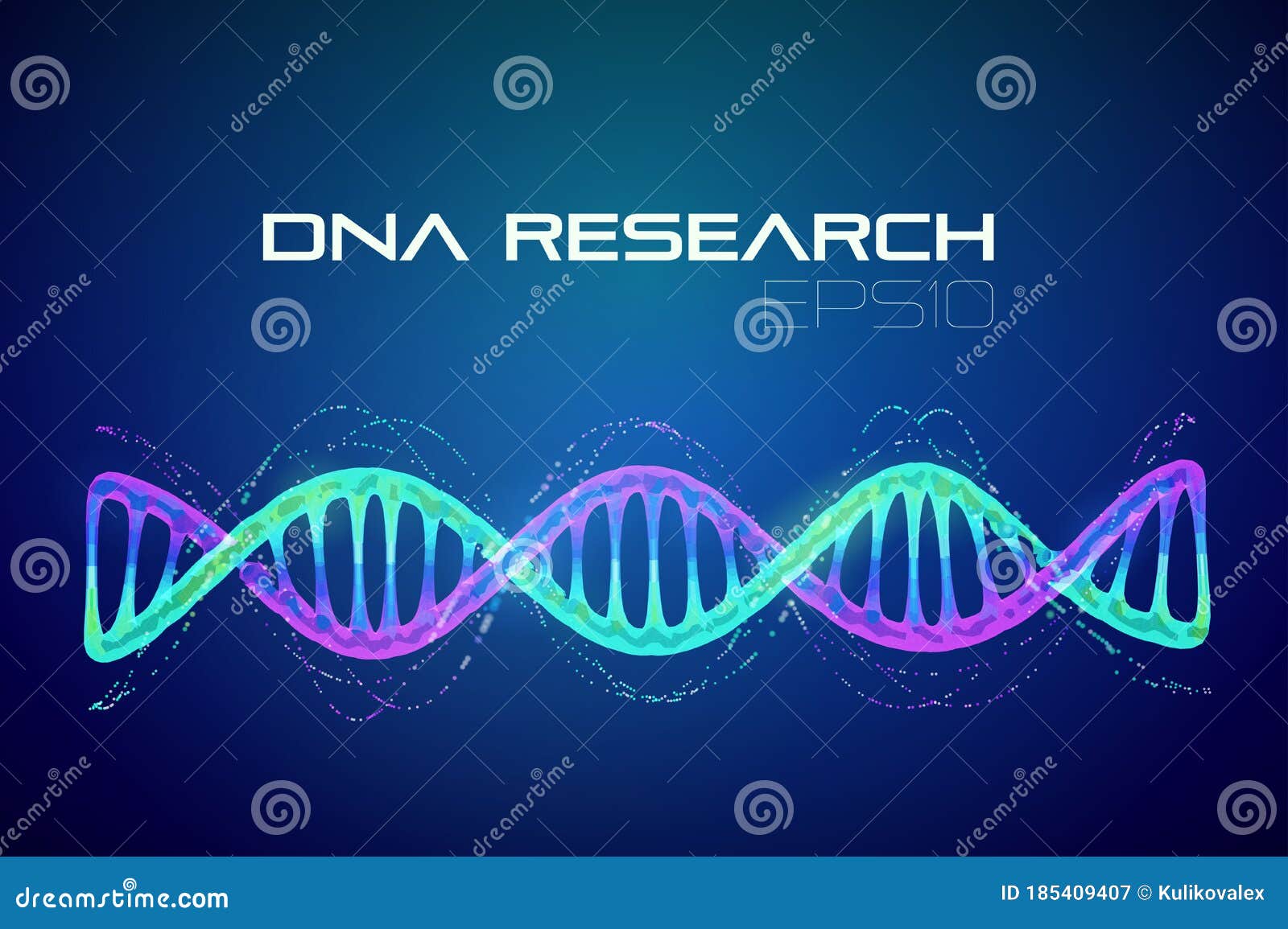 Vector Genetic Abstract Banner Template. Neon Color Glowing ...