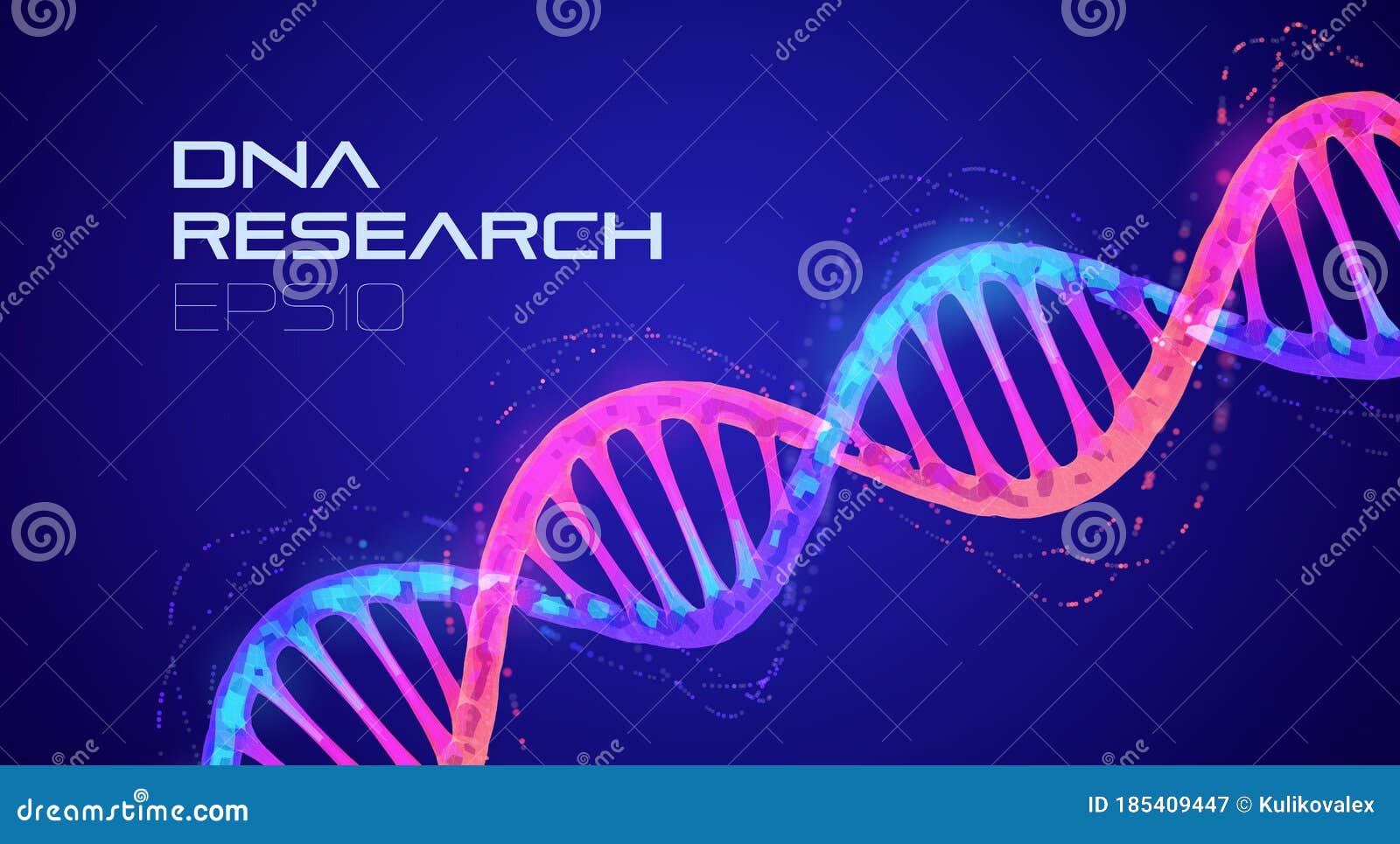 Vector Genetic Testing Banner Template. Gene Dna Helix, Magnifying ...