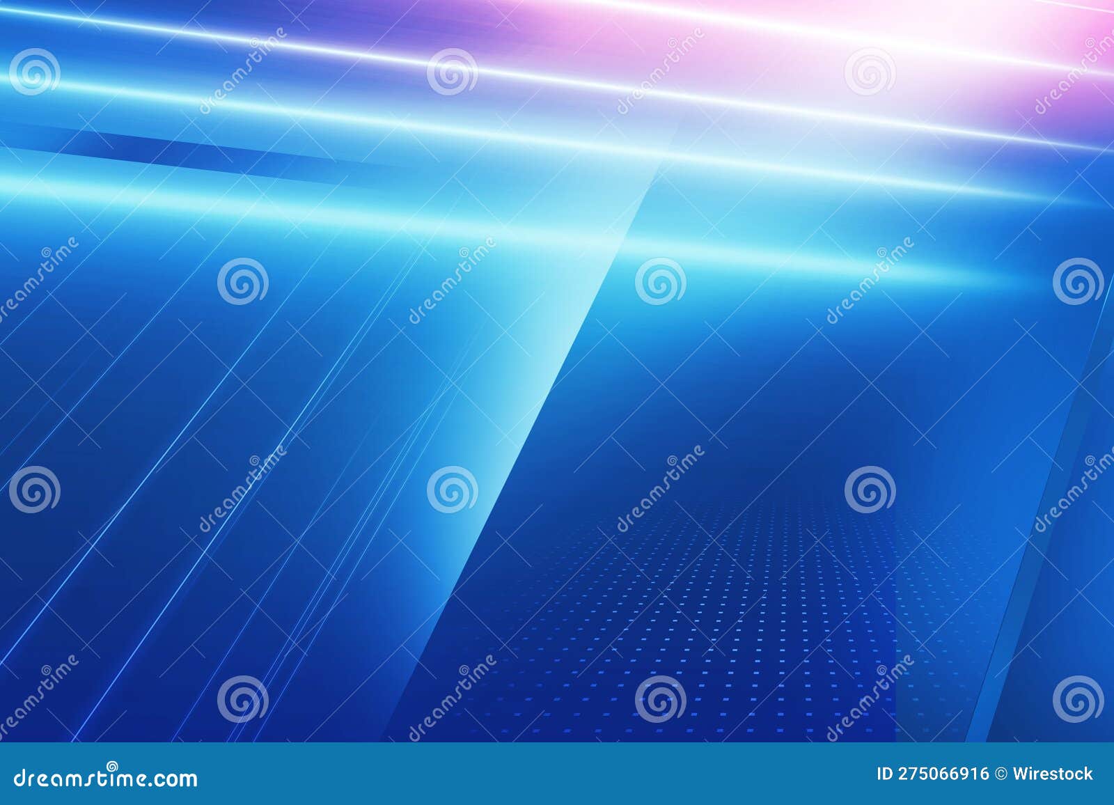 Modern Illustration of Illuminated Blue Neon Lighting and White ...
